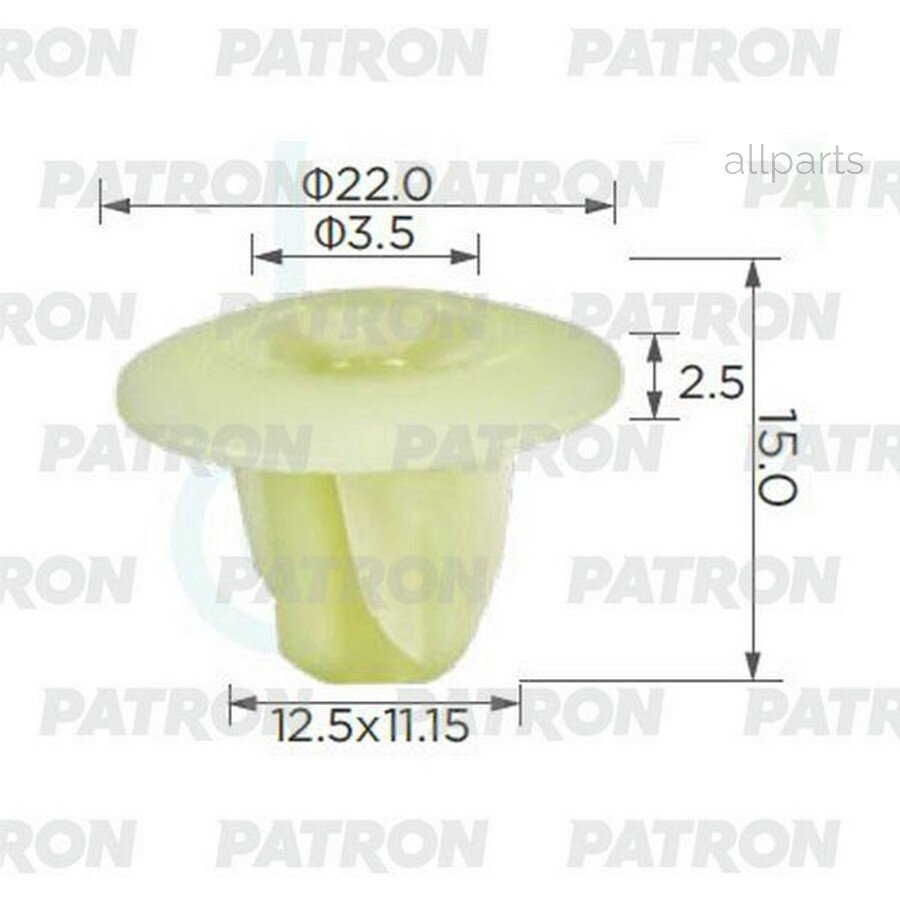 PATRON P37-2355 Клипса пластмассовая FORD применяемость: фиксатор самореза дверной обшивки