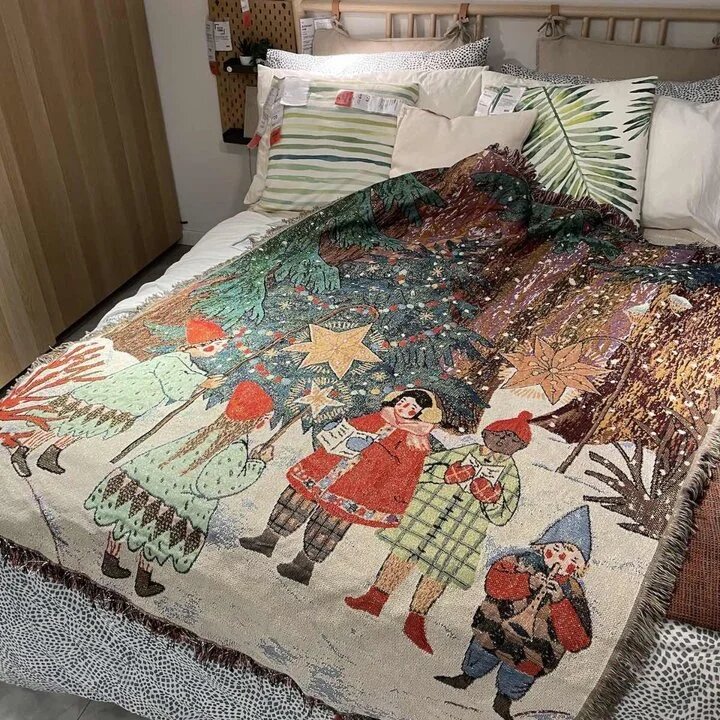 Ретро вязаное одеяло для дивана, carol, 130X160CMРетро вязаное