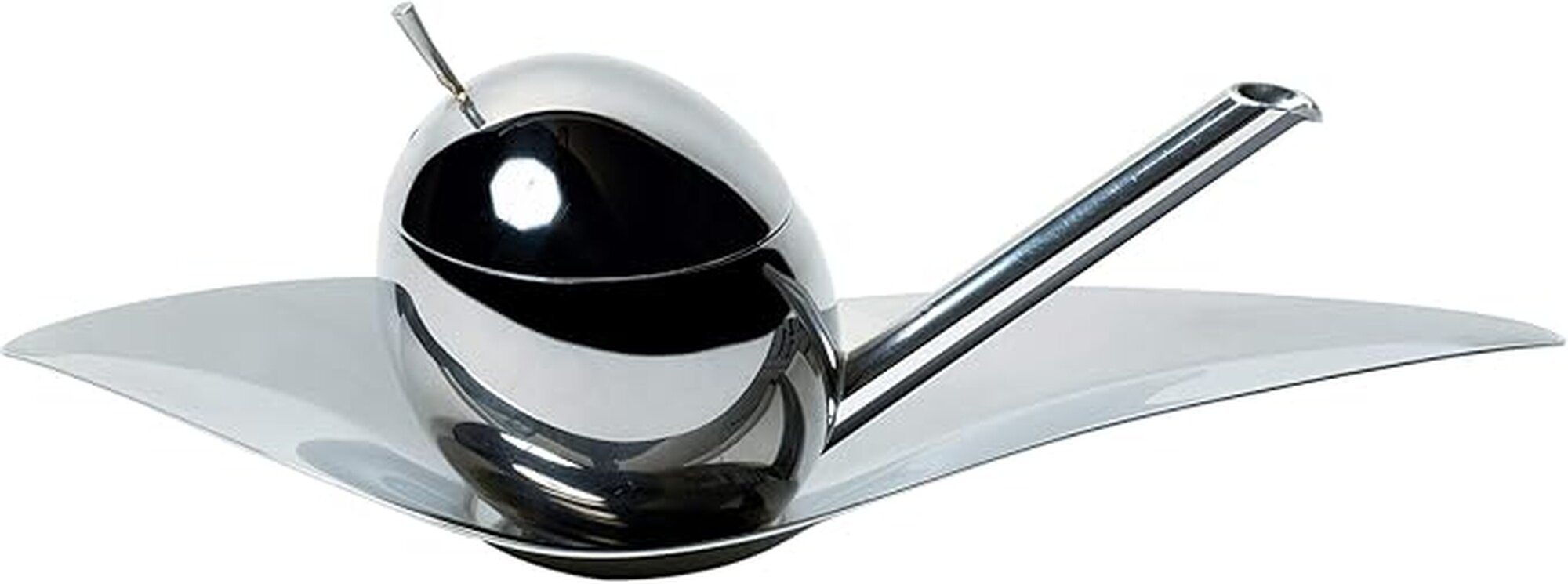 Емкость для оливкового масла - Alessi "Taste-Huile" - 17,5 x 7,5 x 6,3 см, из нержавеющей стали, серебристый, FBA_pw01
