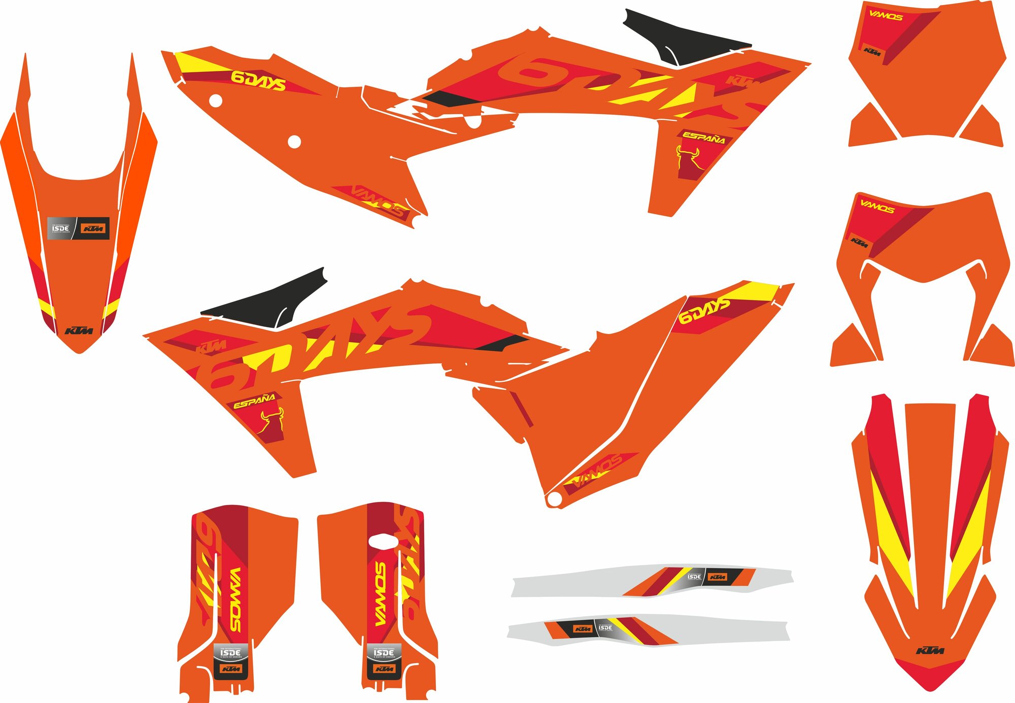 Наклейки на мотоцикл KTM 250 - 450 EXC 2024 SX SXF 2023-2024, GR8 F300A Enduro OPTIMUM, MotoLand SMX, KEWS K24, BRZ X8 MX8 SX8 - 2024