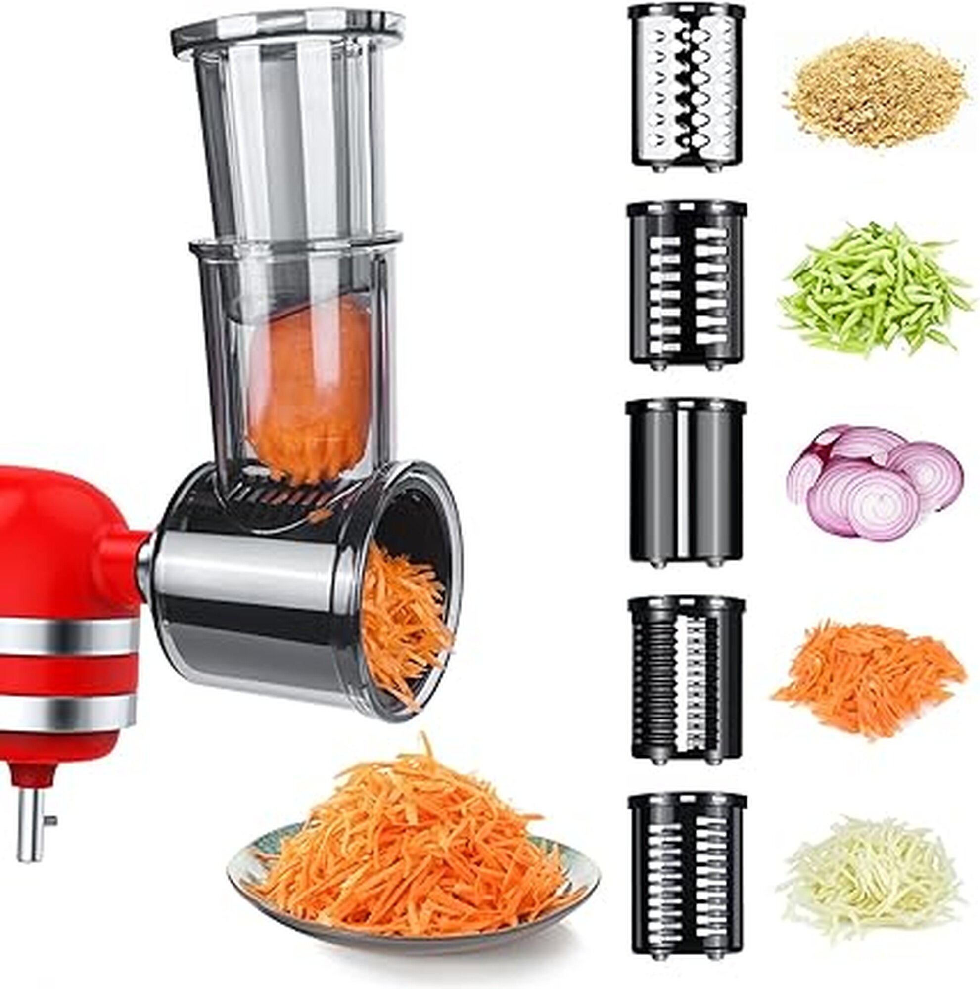Насадка-ломтерезка и шинковка для стационарного миксера KitchenAid с 5 лезвиями, MMOBIEL