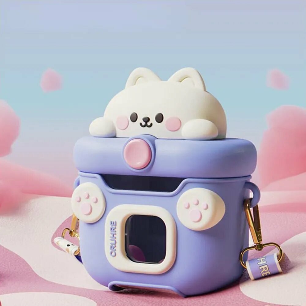 Бутылка Сиреневая с котиком, 0.55 л, 1 шт