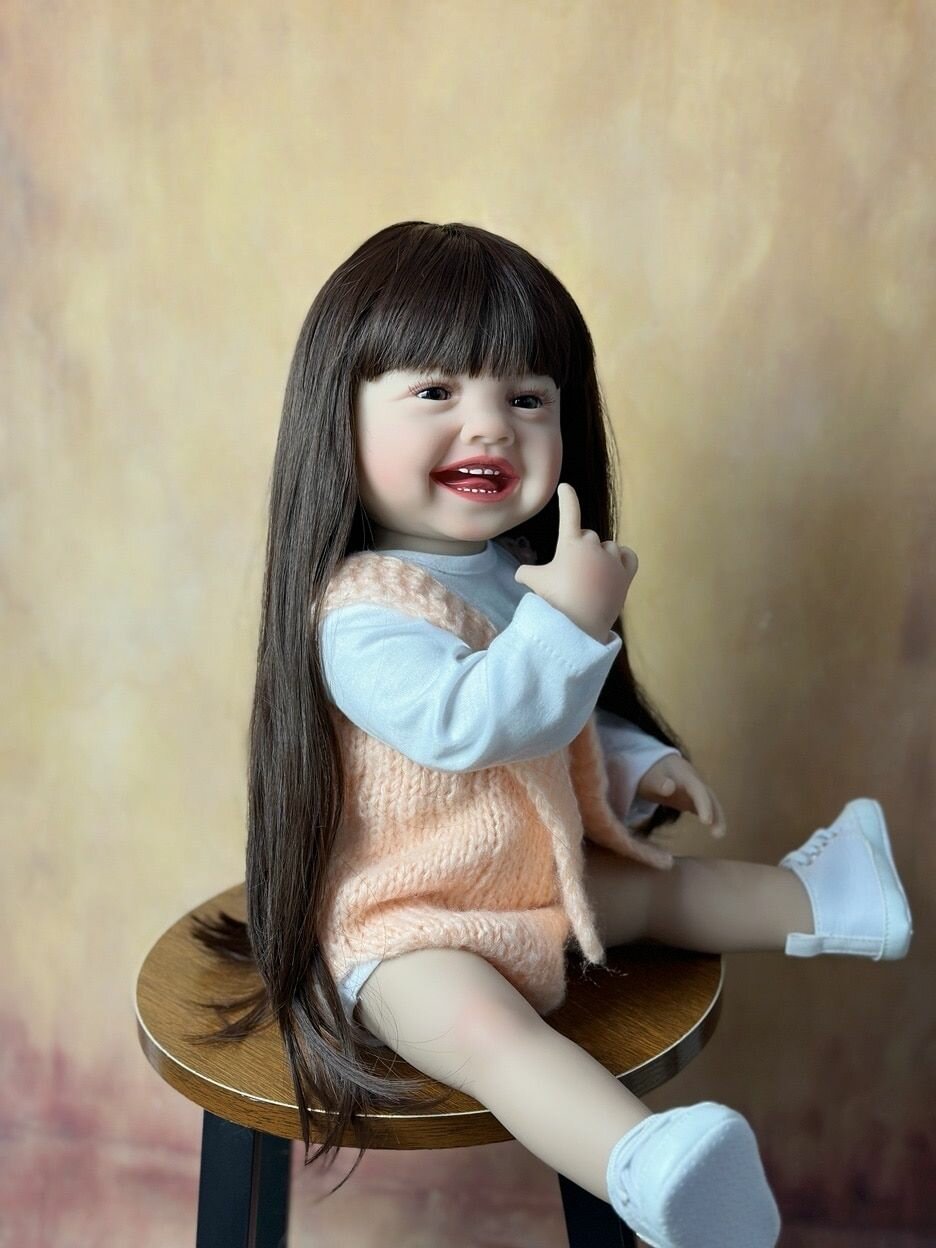 Мягкая силиконовая полноразмерная кукла 55 см, 22 дюйма, Реалистичная кукла Мила реборн для маленьких девочек, подарок на день рождения