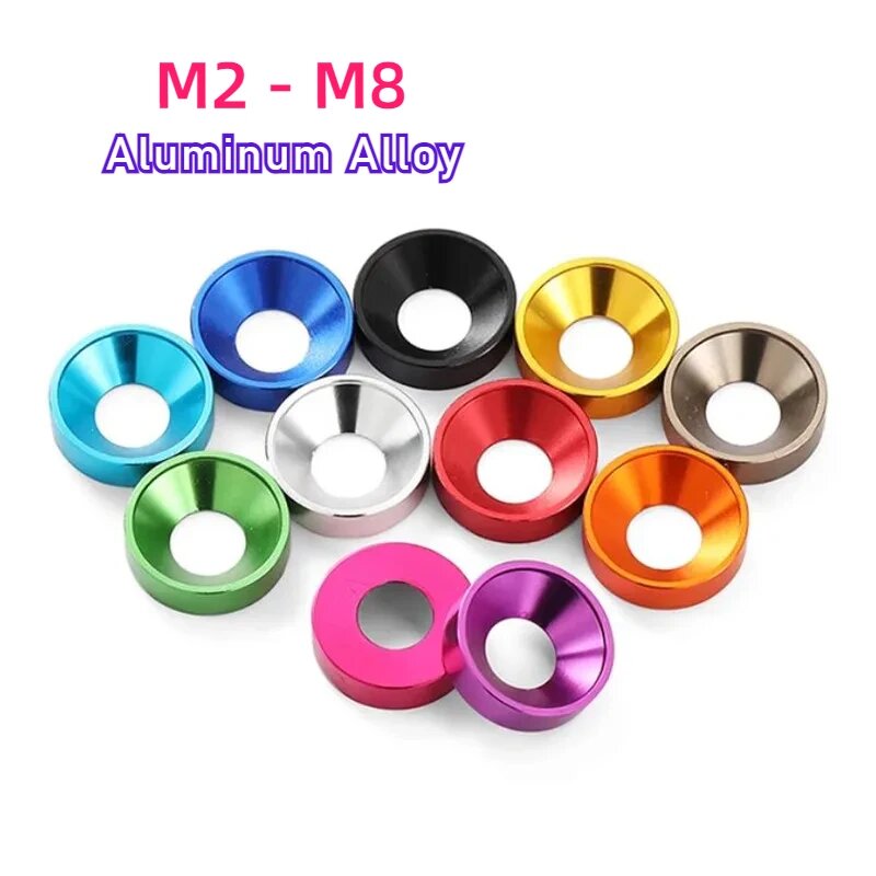 Алюминиевые шайбы M2 M2.5 M3 M4 M5 M6 M8 Wine Red, M5-3pcs