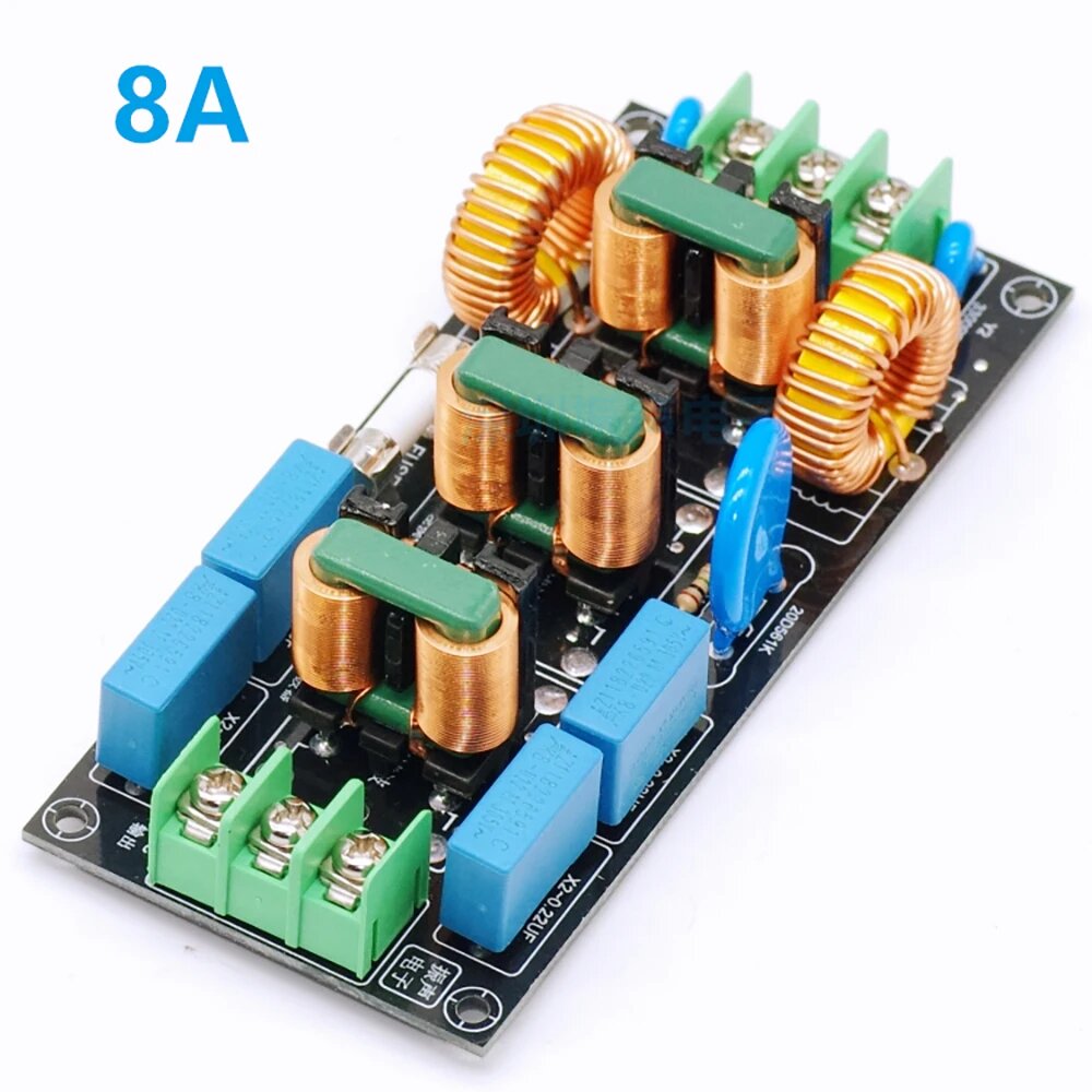 4A 8A 16A EMI POWER Фильтр AC 110V 220V Электромагнитный фильтр помех Предусилитель аудио Усилитель примесей Очиститель шума 8A