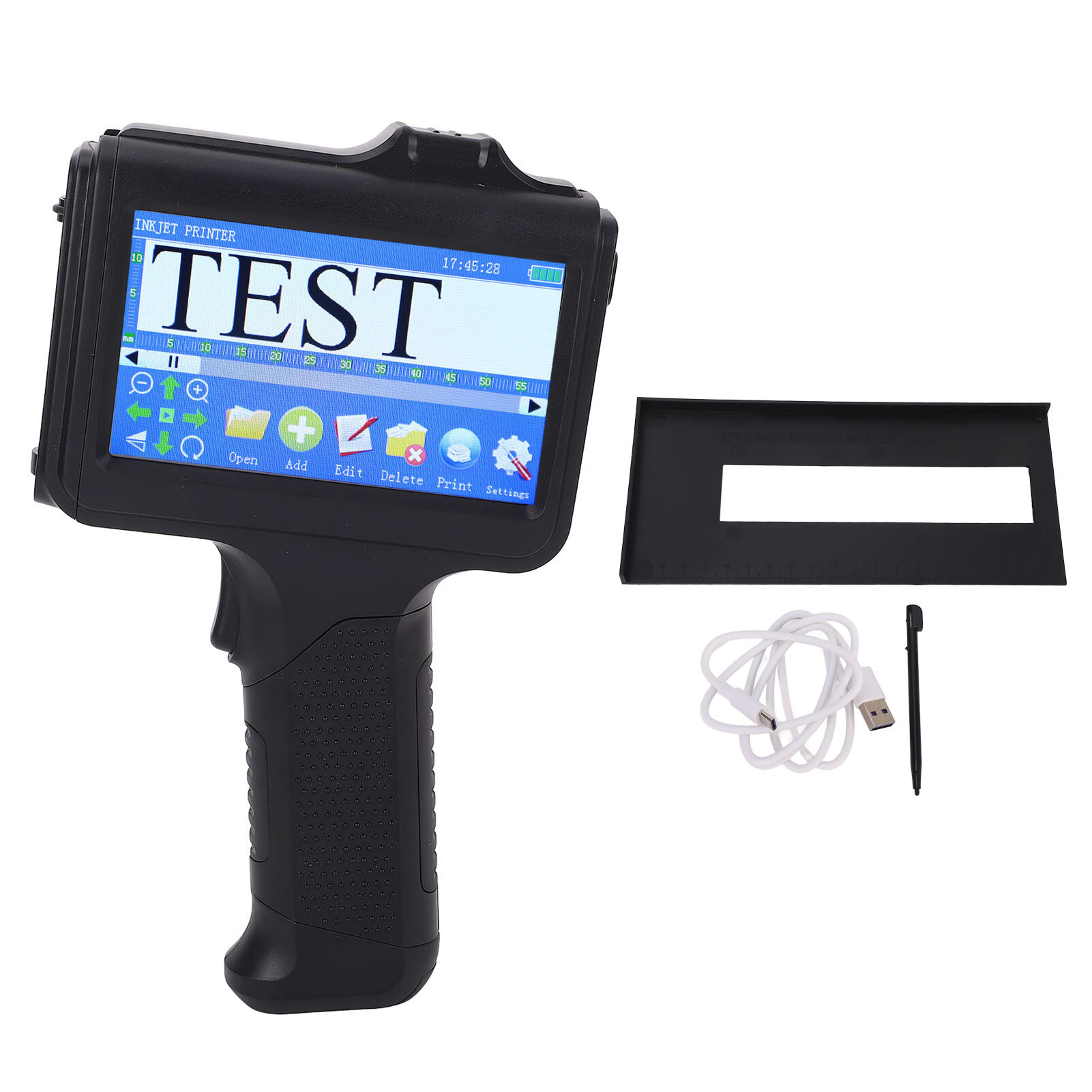 Портативный струйный принтер, черный, Bluetooth, высота печати 12.7 мм