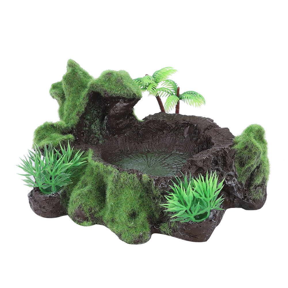 ZR-012 Смола Моделирование Растений Аквариум Ящерица Рептилия Кормушка Черепаха Еда Кормушка для воды Аквариум Орнамент