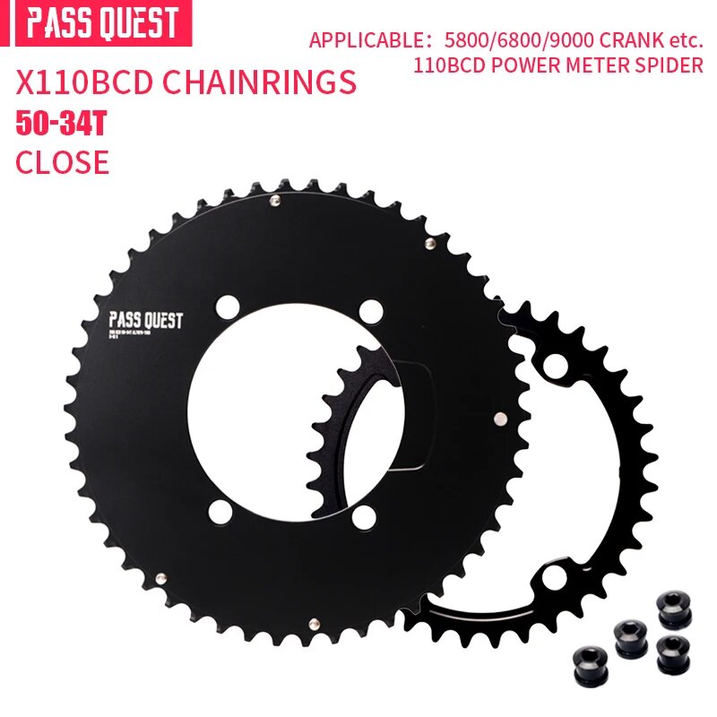 PASS QUEST X110BCD звездочки 50-34T Black