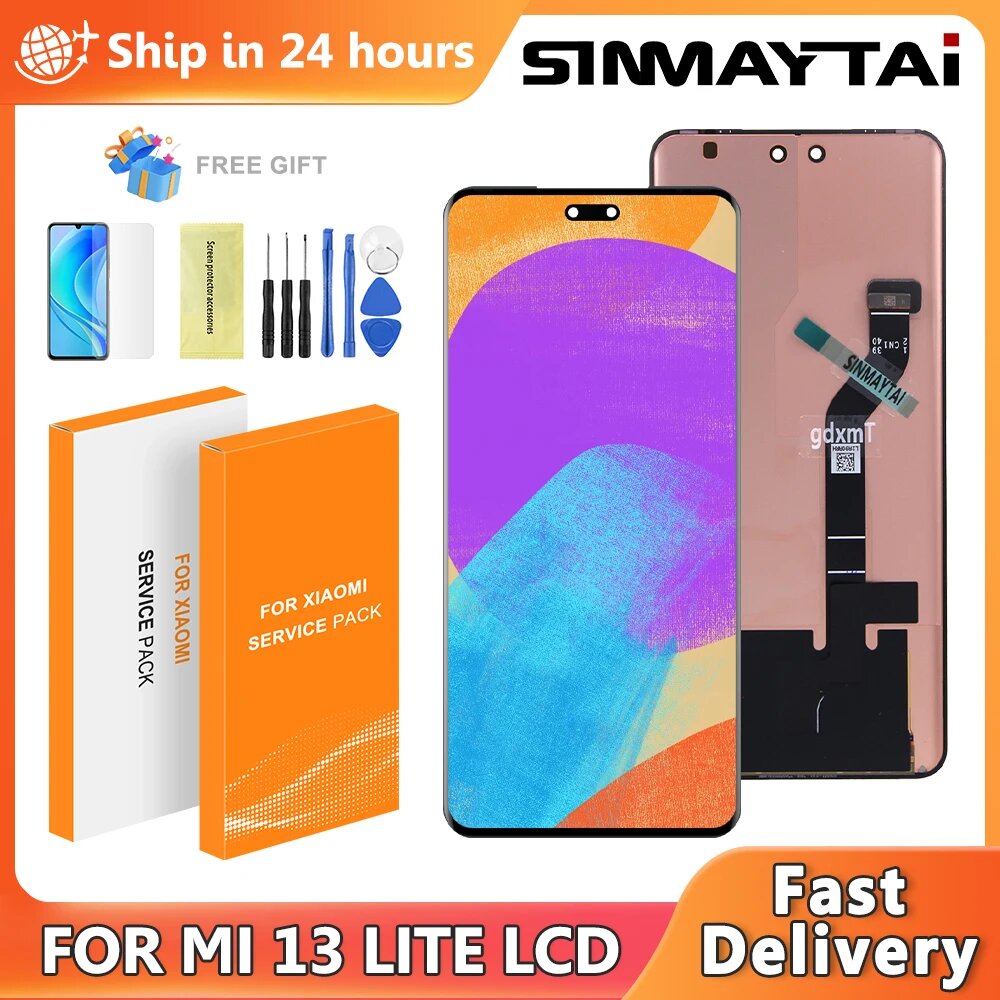 AMOLED для Xiaomi 13 lite ЖК-дисплей, цифровой сенсорный экран в сборе для xiaomi mi 13 lite, замена экрана с рамкой With Black Frame