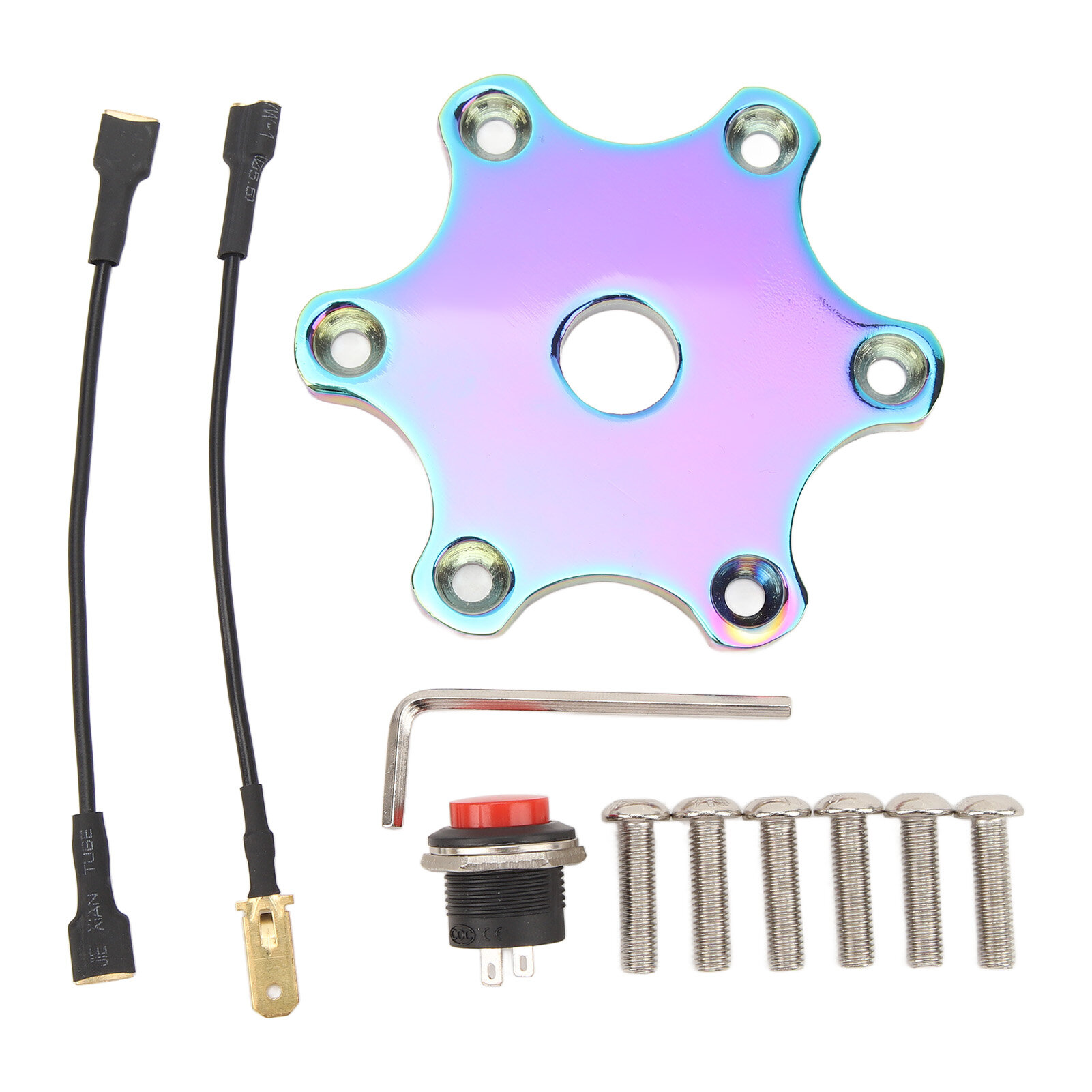 75 мм крышка кнопки на руль, шестиугольная кнопка, комплект пластин, универсальный для 6 болтов, рулевое колесо