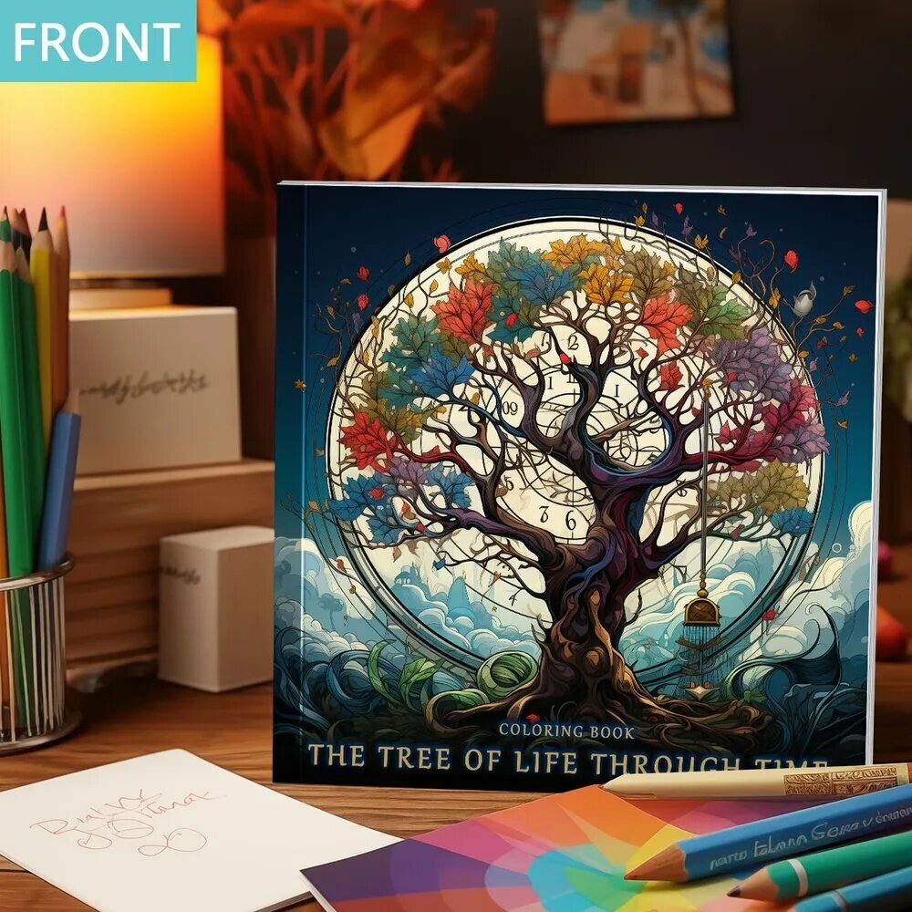 Книжка-раскраска в Растения, Альбом для рисования Растения, Книга каракулей20 см*20 см, подходит для раскрашивания как взрослыми, так и детьми