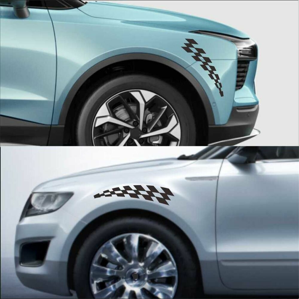 4 черных автомобильных гоночных боковых полоски, накладки на арки крыльев, наклейки на колесные арки