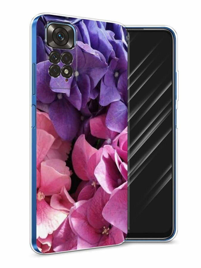 Чехол на Xiaomi Redmi Note 11 4G Global/Redmi Note 11S / Сяоми Редми Нот 11 4G Глобал/Редми Нот 11S с принтом Гортензии
