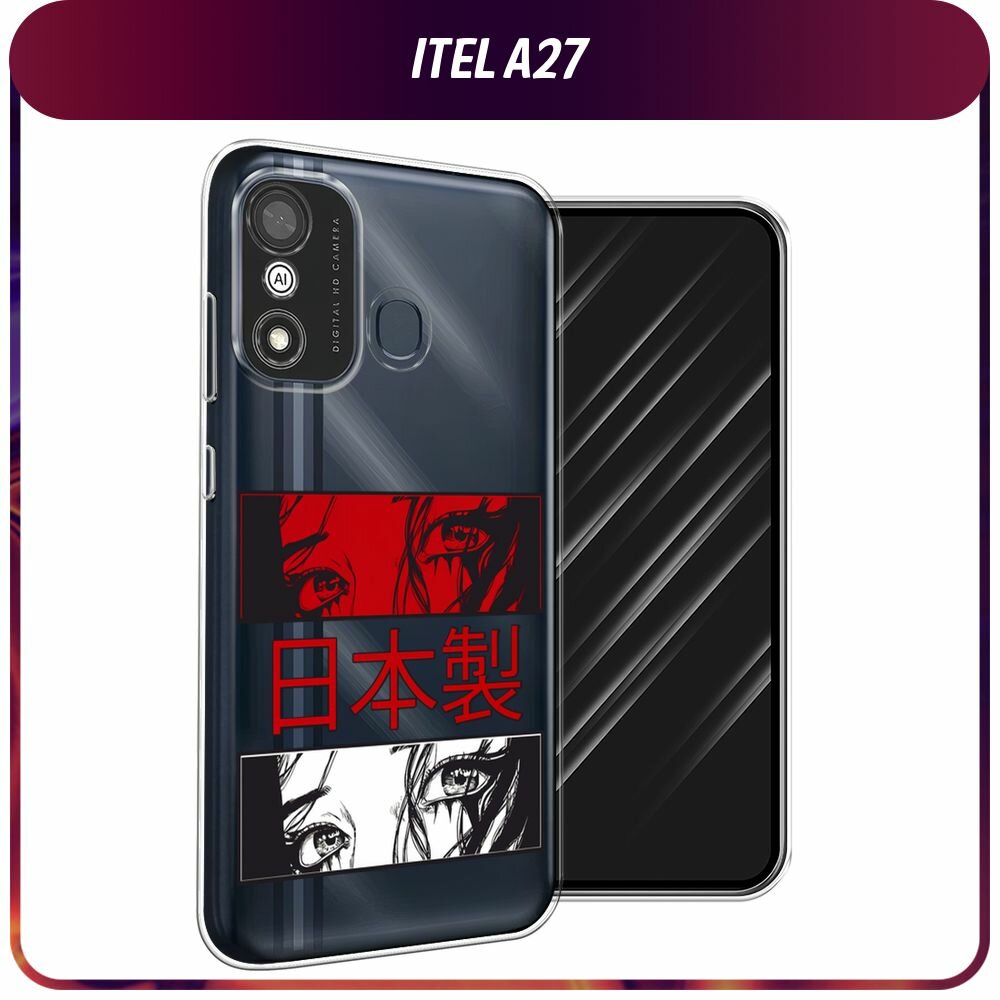 Чехол на Itel A27 / Ител А27 с принтом "Аниме глаза манга", прозрачный