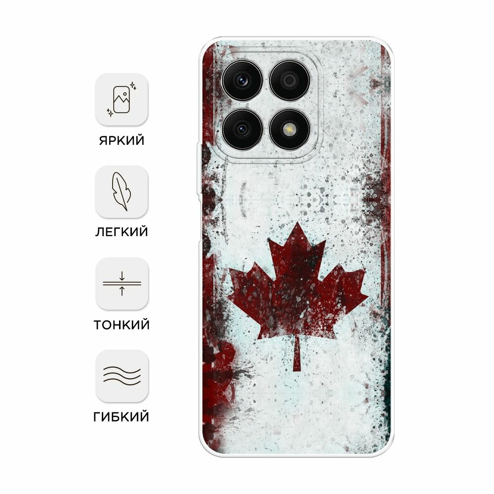 Силиконовый чехол на Honor X8A / Хонор X8A с принтом "Канада" — фото 1