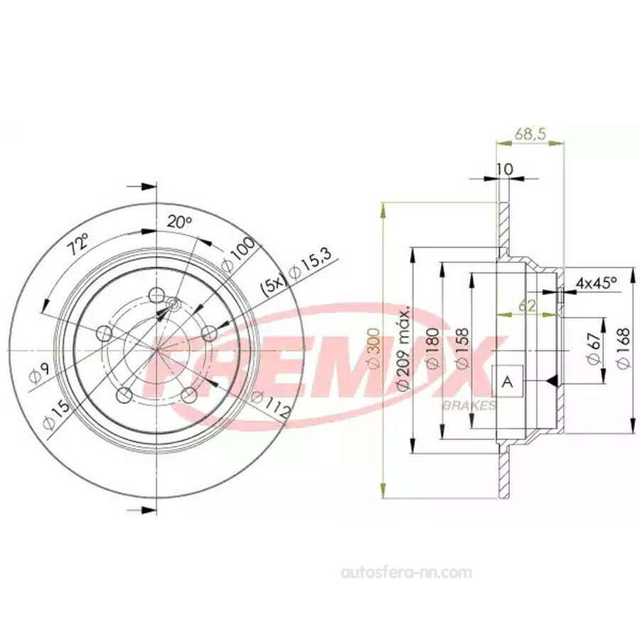 FREMAX BD0413 диск тормозной задний!\ MB W211 2.0-3.2CDi 03>