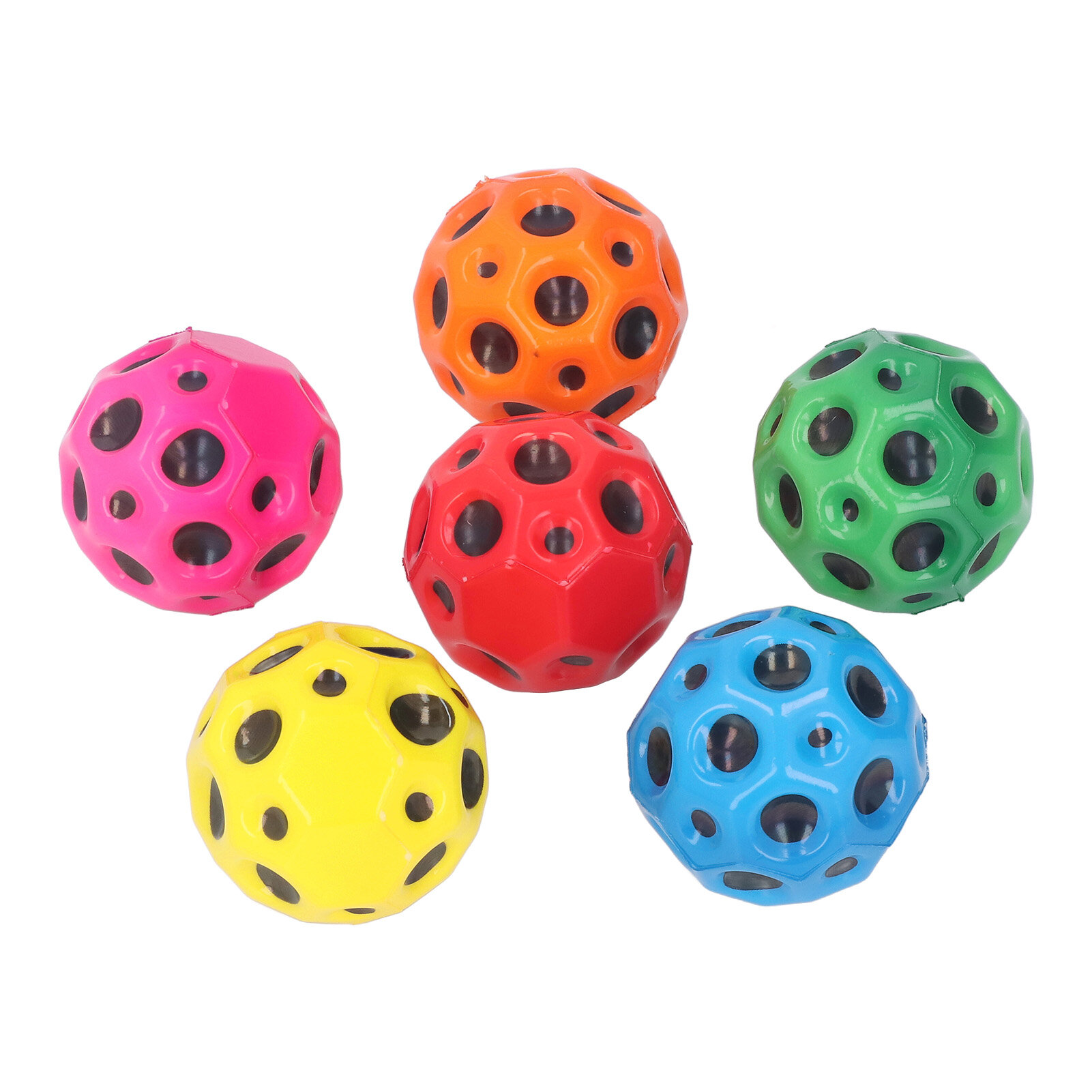 6pcs 7cm Bouncing Balls Colorful Cellular Improve Coordination Stress Relief PU Baby Ball Set