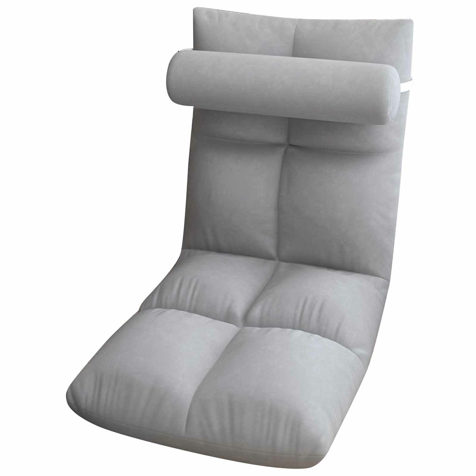 Floor Chair with Back Support Folding Sofa Sleeper Bed Couch Recliner Gaming Meditation for Adults Grey