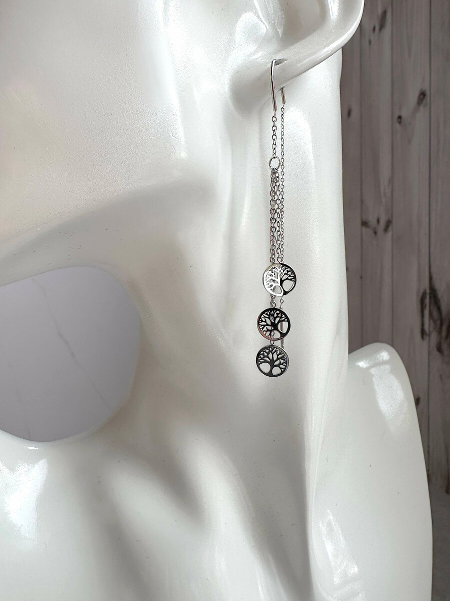 Серьги с подвесками, цепочки