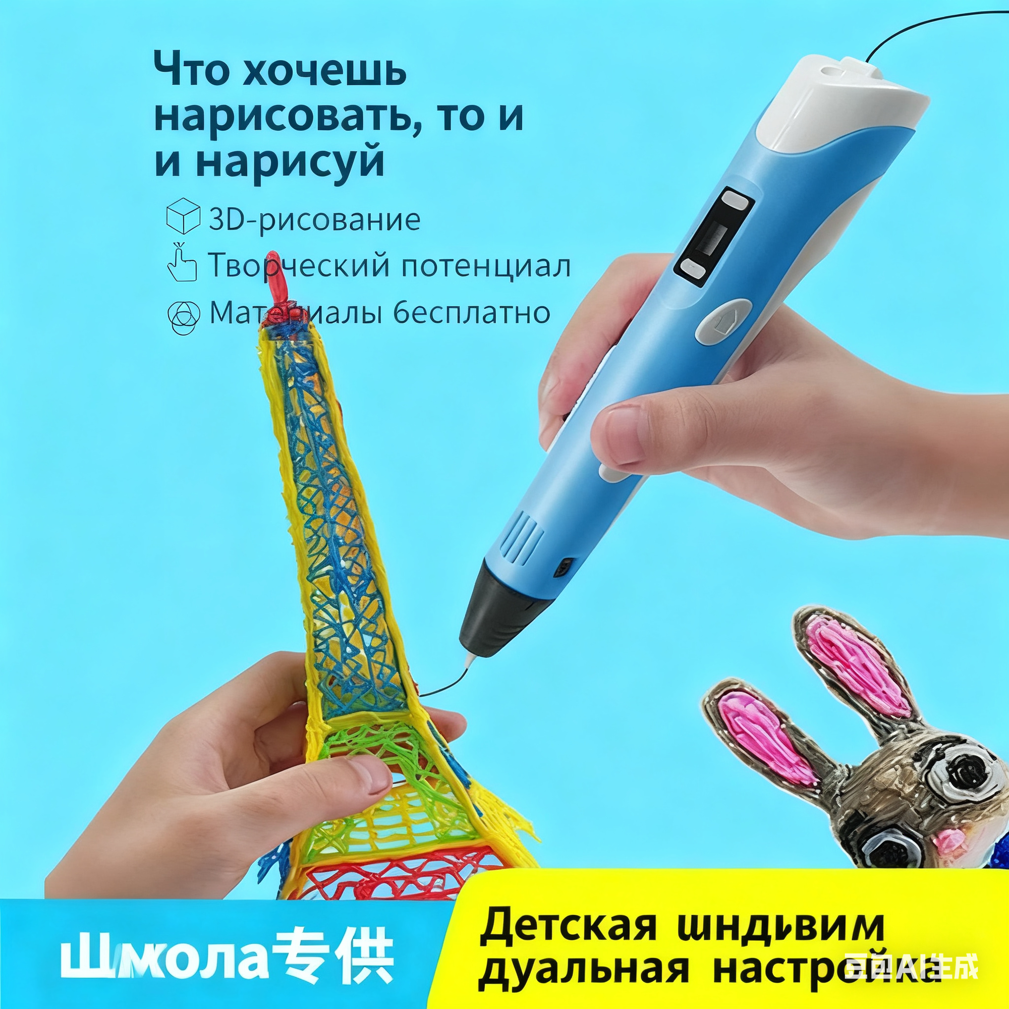 Креативная электрическая шоколадная ручка для 3D-печати для детей