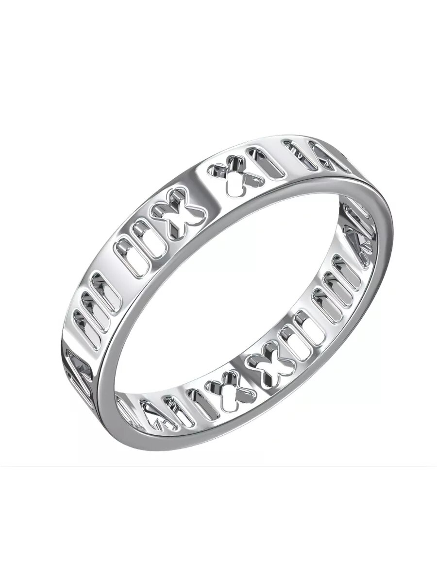 Кольцо помолвочное, обручальное, серебро, 925 проба, родирование