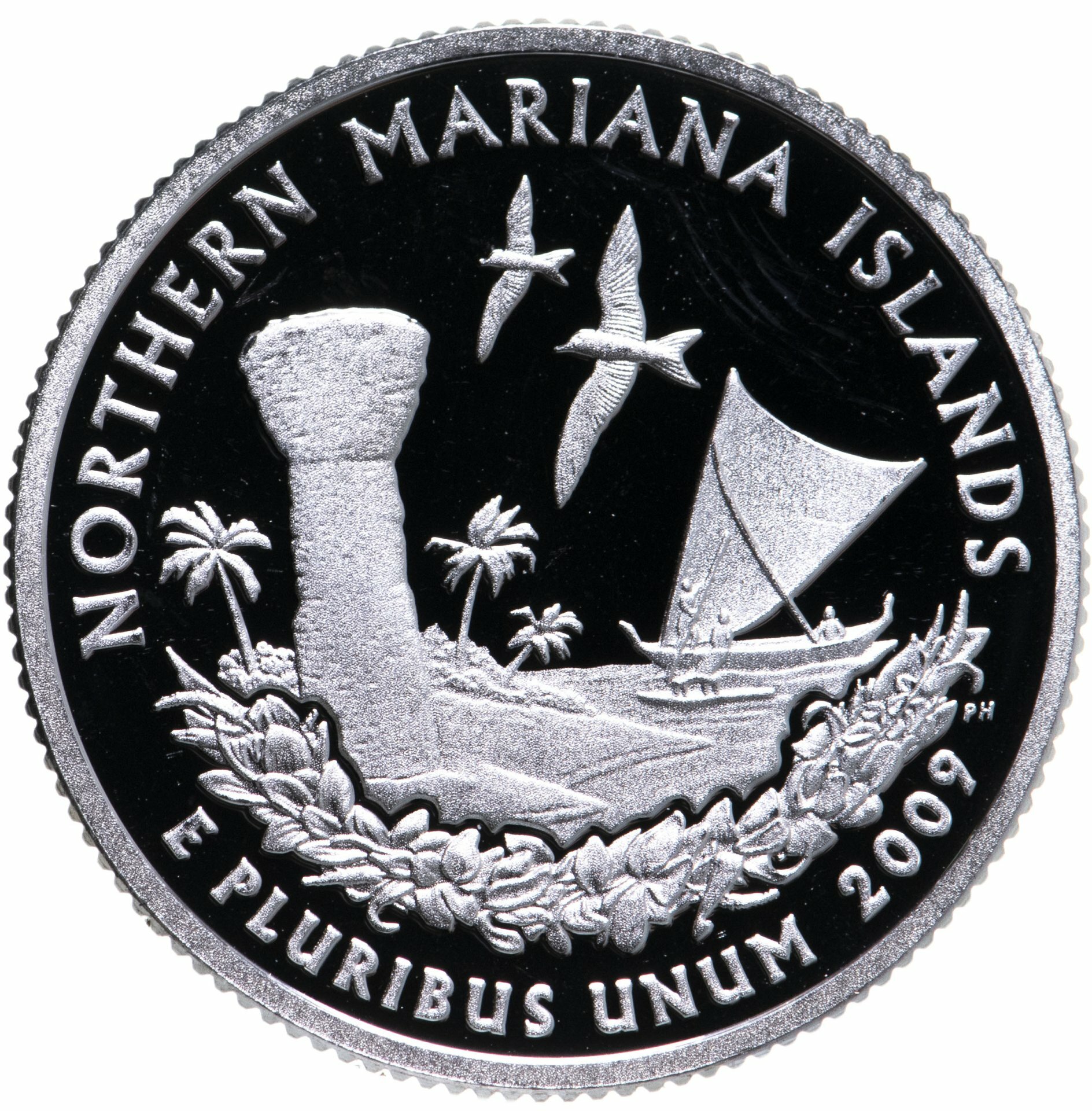 США 25 центов квотер, 1/4 доллара, quarter dollar 2009 Северные Марианские острова, знак монетного двора "S" - Сан-Франциско, Мельхиор медь-никель