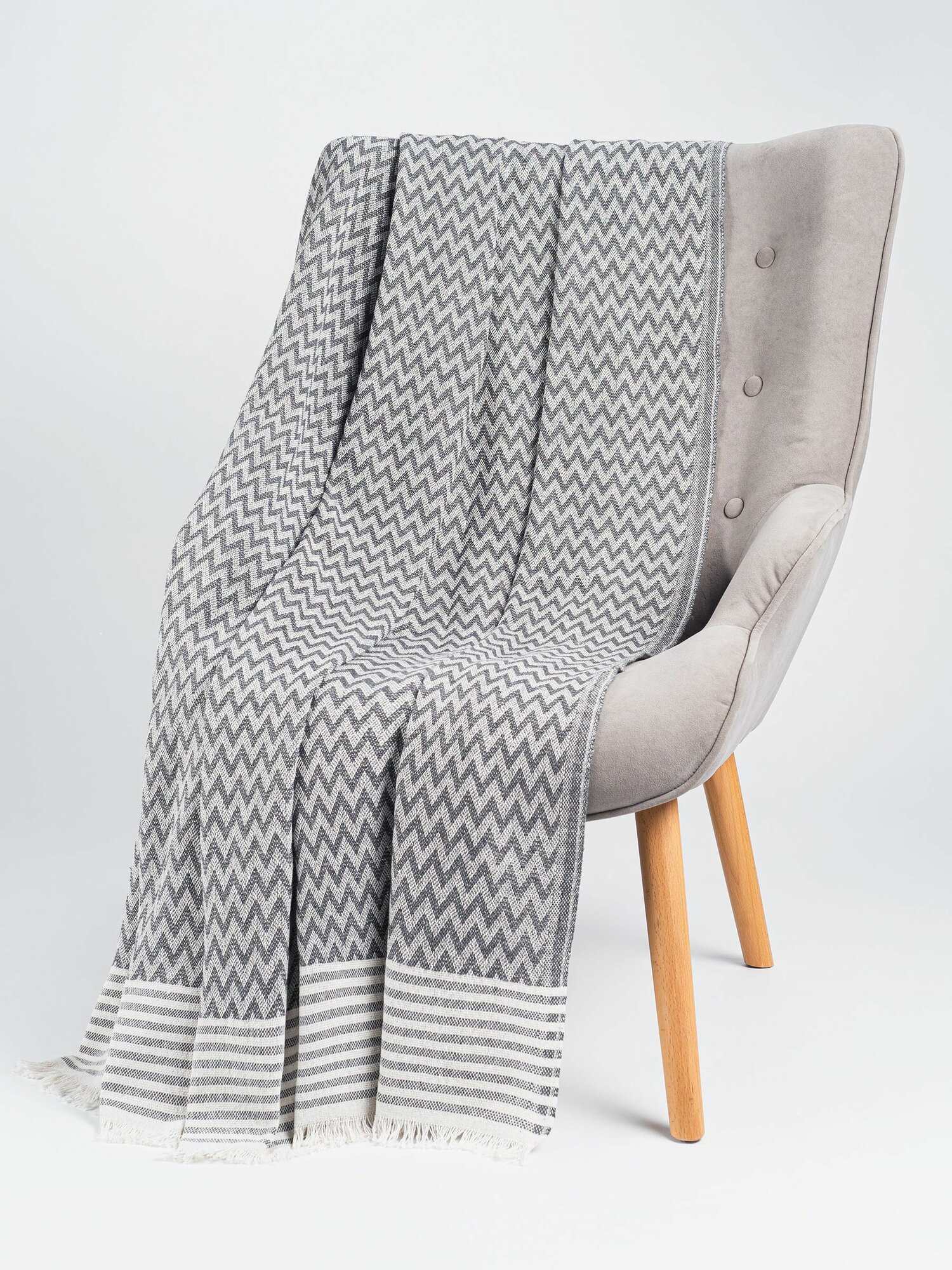 Плед ELISA цвет темно-серый 170*210 , хлопок , Турция