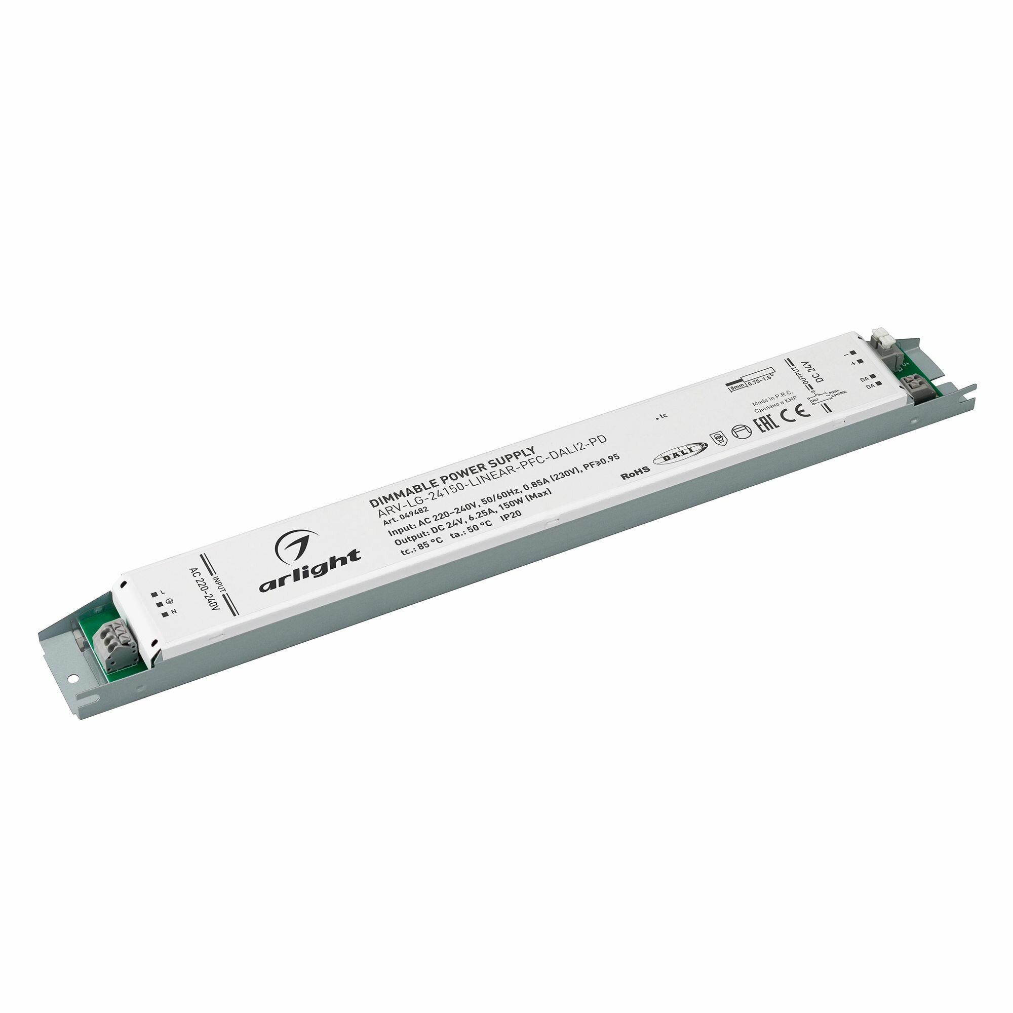 Блок питания ARV-LG-24150-LINEAR-PFC-DALI2-PD (24V, 6.25A, 150W)