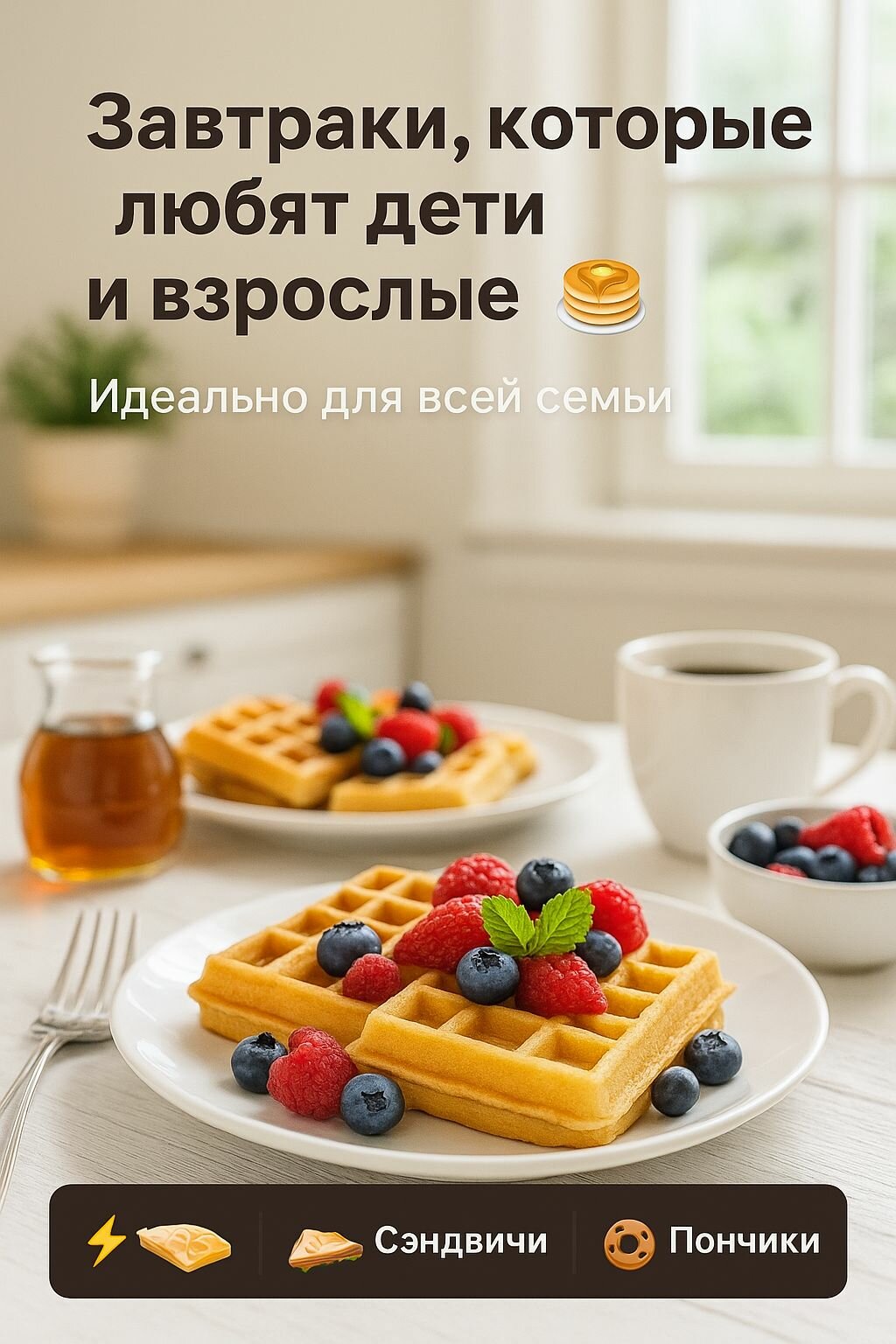 Вафельница электрическая 900Вт с антипригарным покрытием