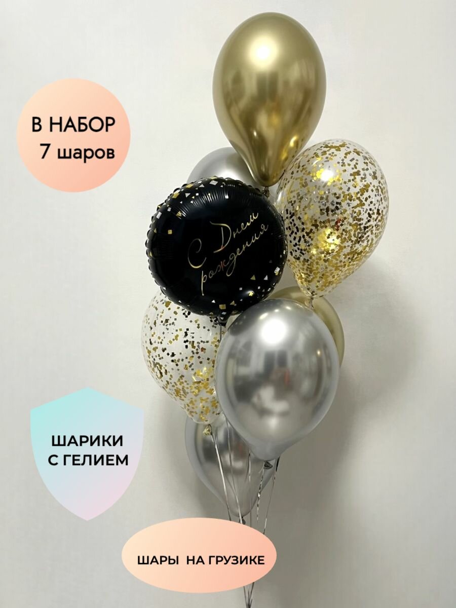 Воздушные шары надутые гелием, Набор воздушных шаров с гелием надутые на день рождения женщине, мужчине