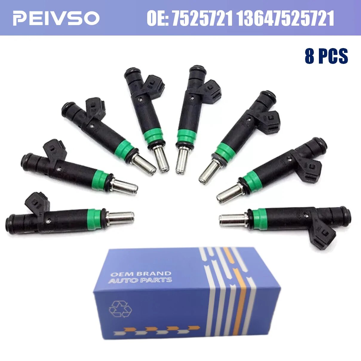 8 шт, топливные форсунки 7525721 13647525721 для BMW X5 545i 550i 645CI 650i 745i 750i 4.8L V8