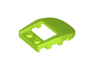 Wedge 4 x 3 Cut Back with Cutout, 2 Studs, 50948 Lime U