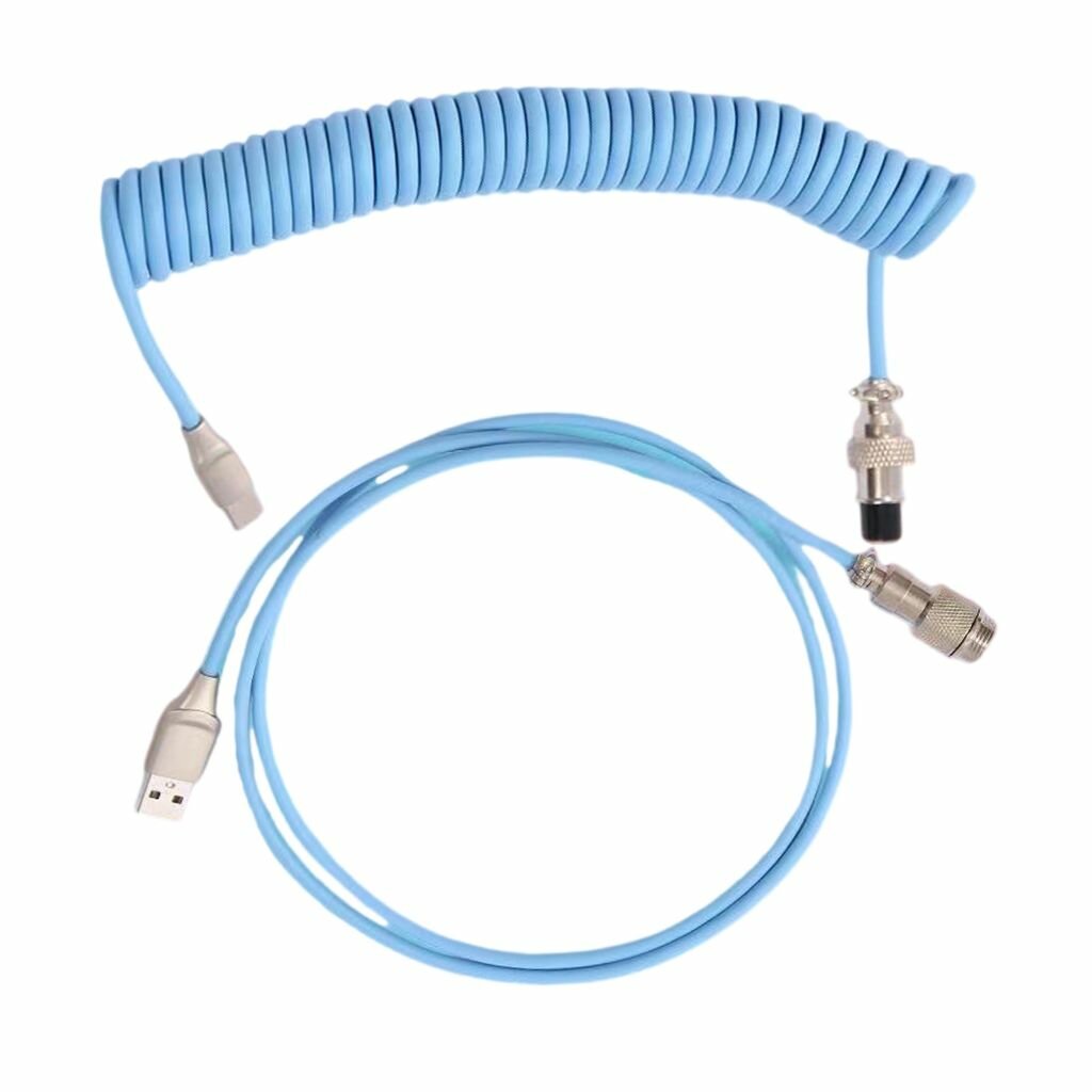 Спиральный кабель USB C для игровых клавиатур, проводной механический