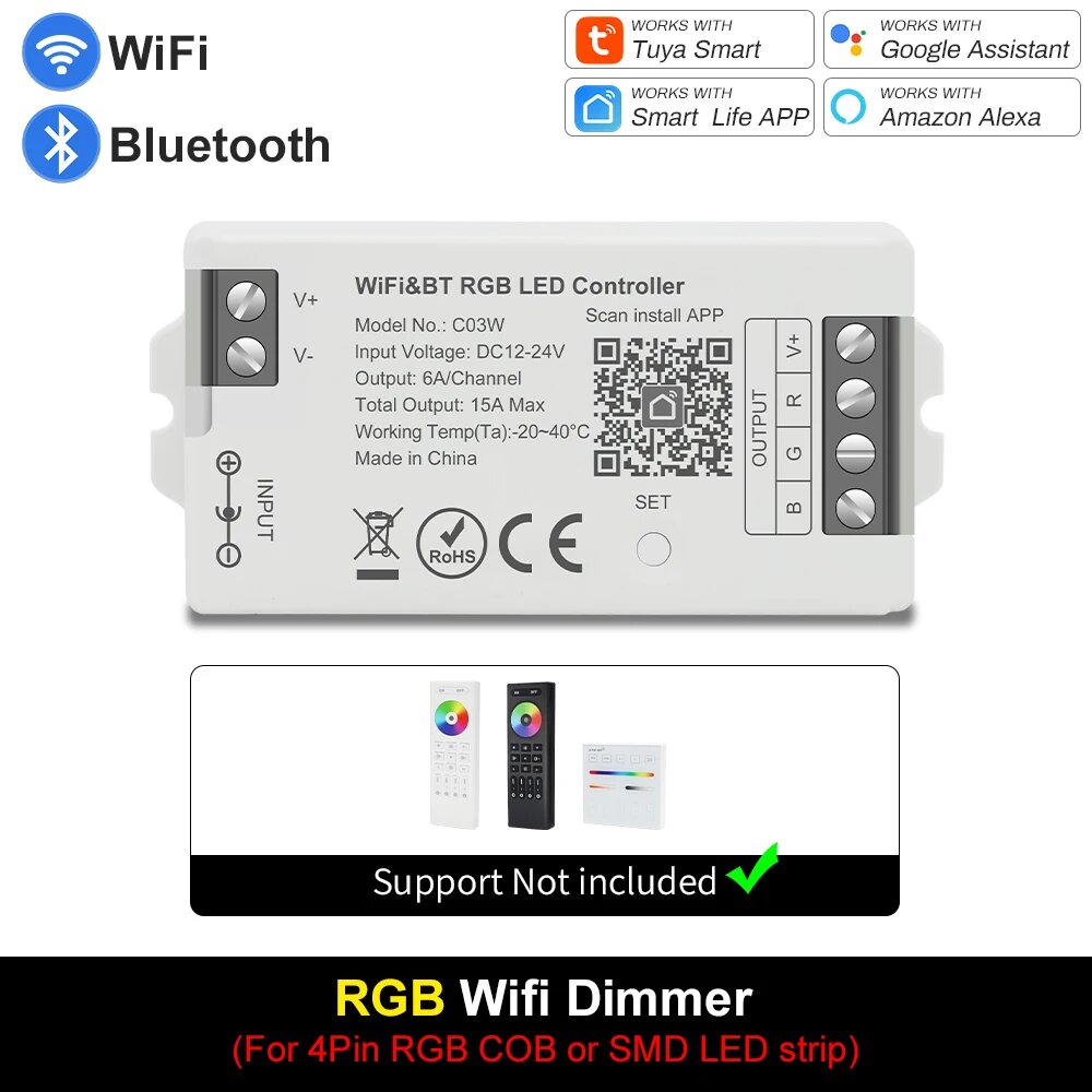 Cooleeon умный светодиодный диммер Tuya Wi-Fi Zigbee Белый, Wif RGB Dimmer