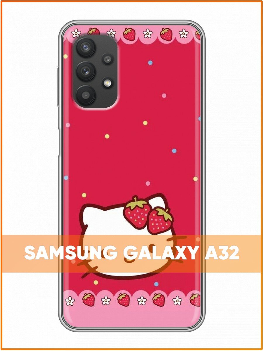 Чехол для Samsung Galaxy A32 с принтом для девочек с Хеллоу Китти (Самсунг Галакси А32)