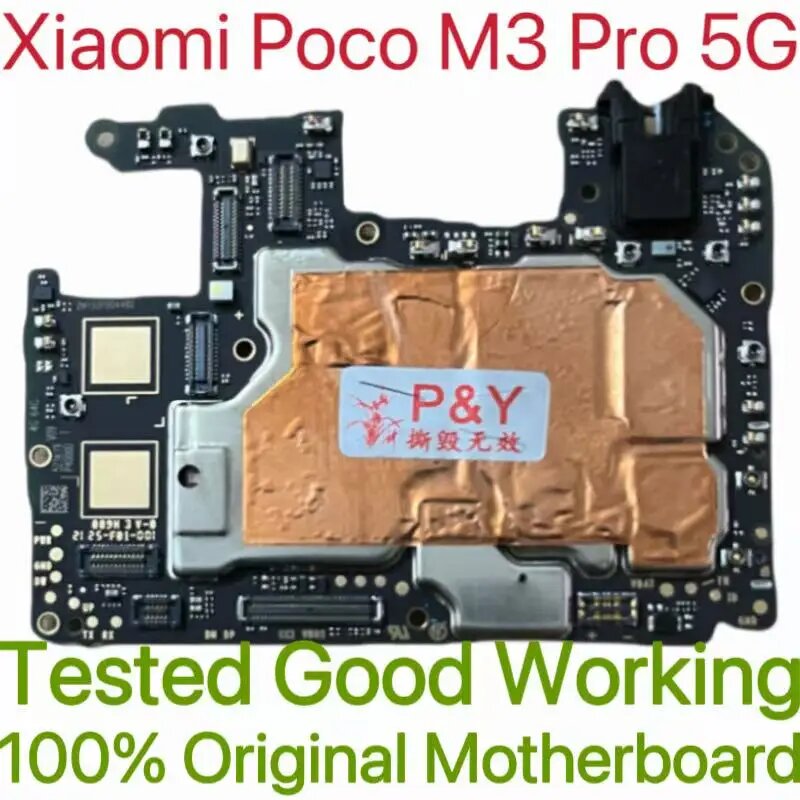 Оригинальная разблокированная основная плата для Xiaomi Poco M3 Pro 5G, материнская плата, разблокированная с чипами, гибкий кабель