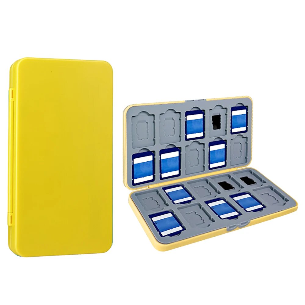 Ящик для SD/MicroSD карт, 40 мест, Yellow