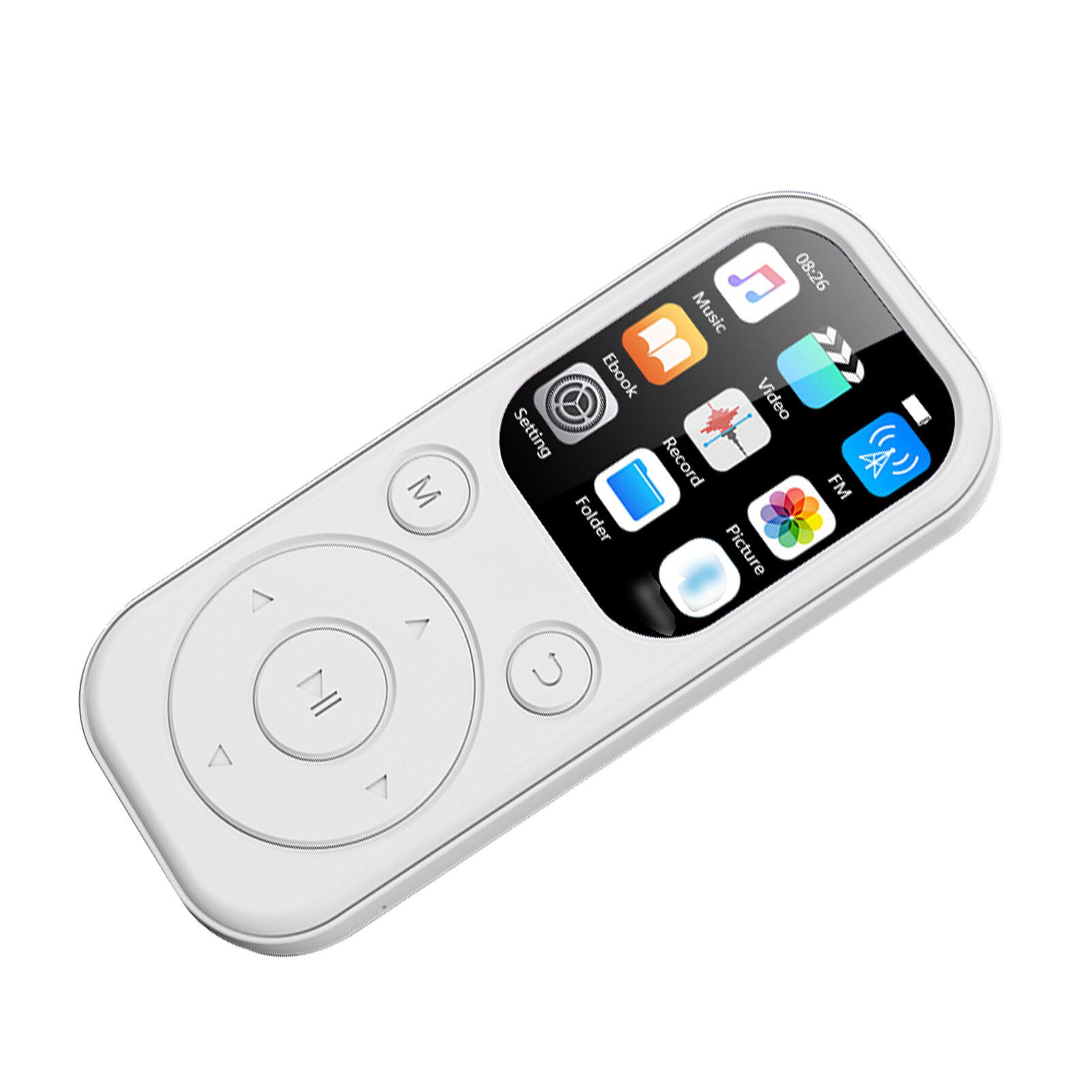 MP3/MP4 плеер с 2,01-дюймовым IPS-экраном, портативное воспроизведение музыки через Bluetooth 5.4, видео/запись голоса/FM-радио/электронные книги, 12 часов воспроизведения, звук без потерь.