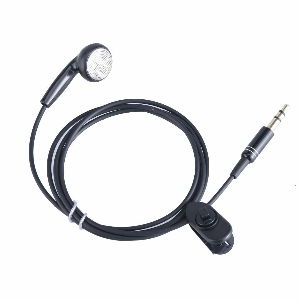 Односторонние наушники-вкладыши с проводом 3,5 мм-черные-90 см