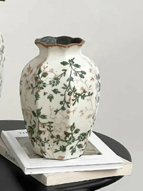 OLOEY Ваза "Китайская ваза, керамическая винтажная ваза, может украсить дом, гостиную, офис, декор в китайском стиле.17 см.", 17 см , Керамика, 1 шт