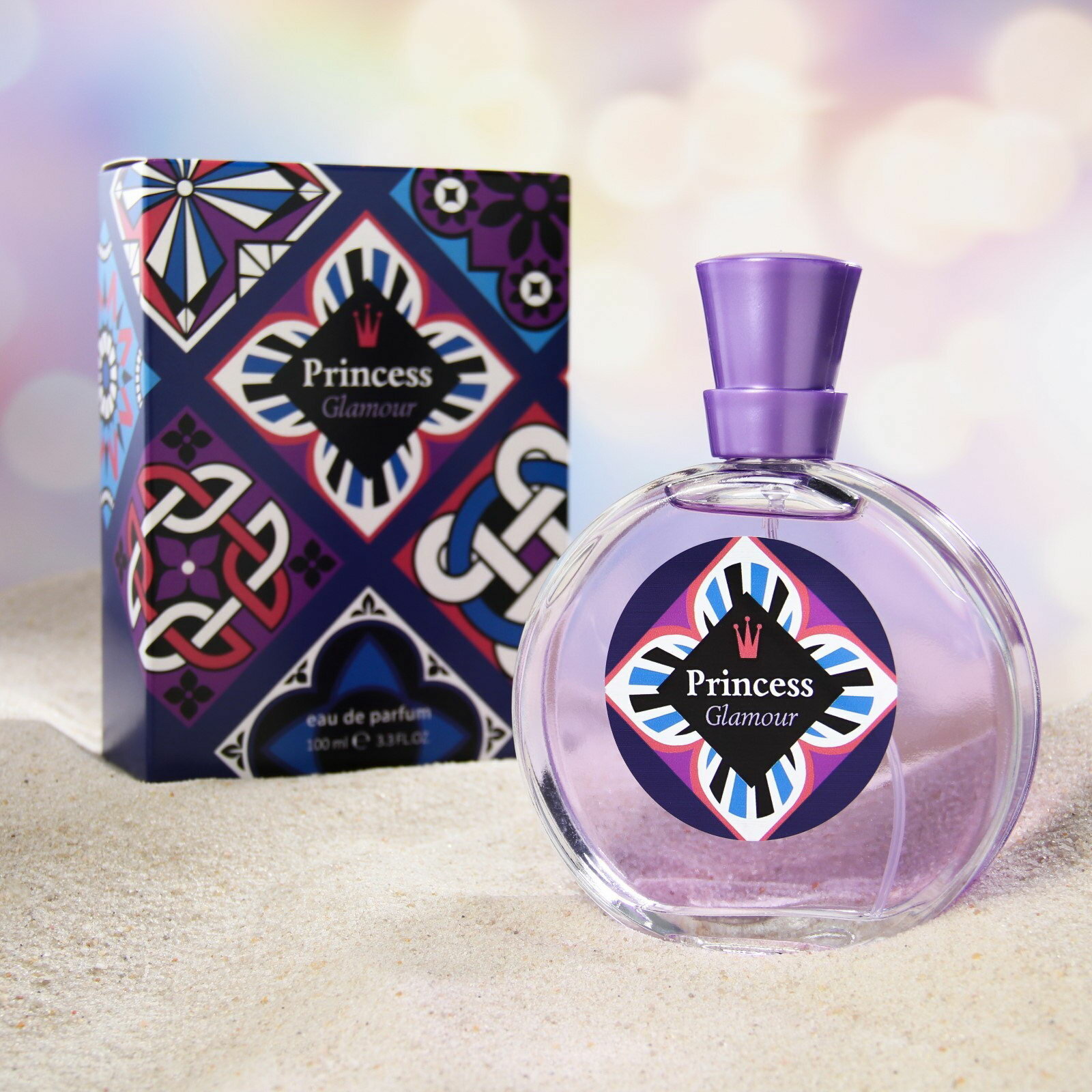 Парфюмерная вода женская Princess Glamour, 100 мл, верхние ноты: петитгрейн