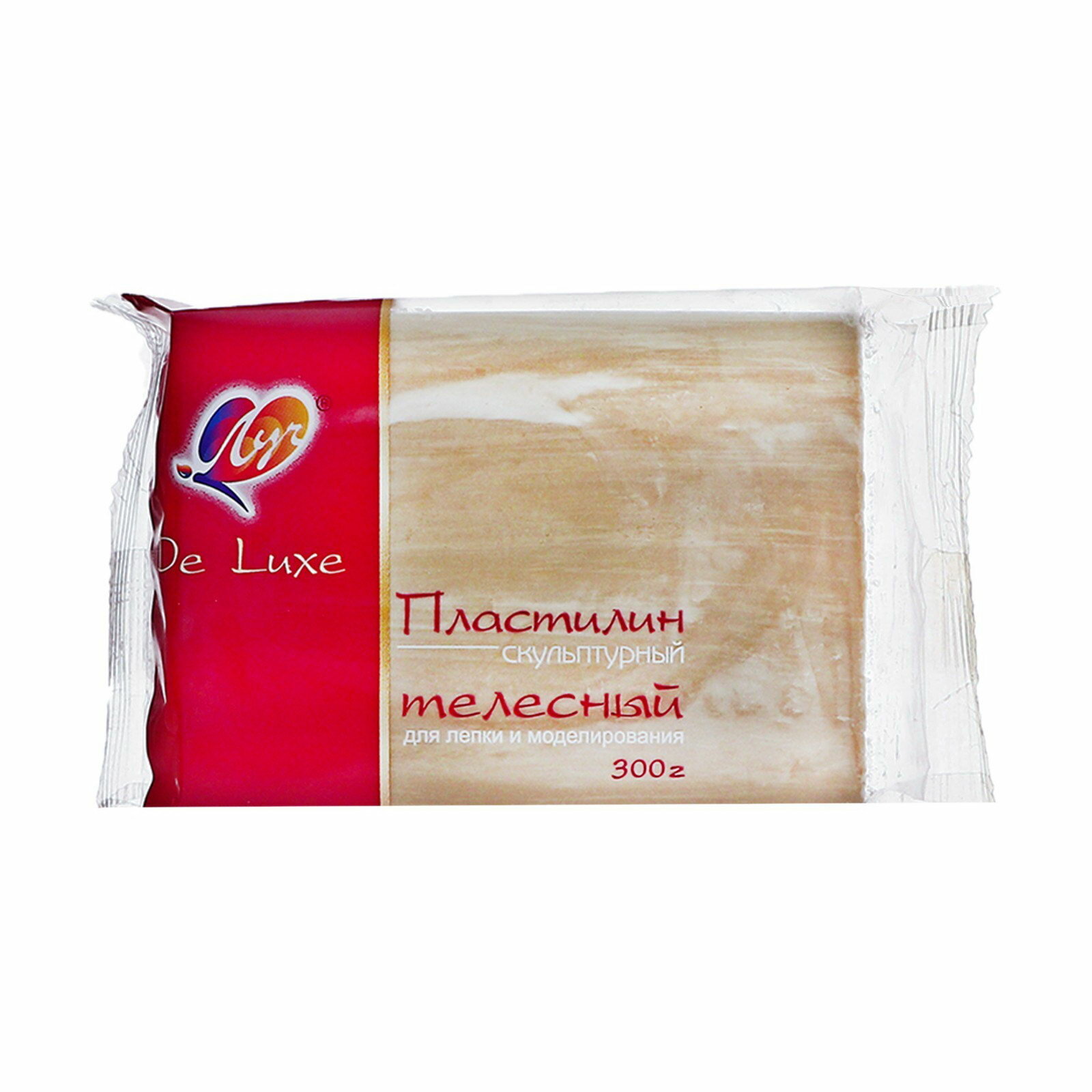 Пластилин скульптурный "Луч. De Luxe", 300 г, телесный, цвет: бежевый