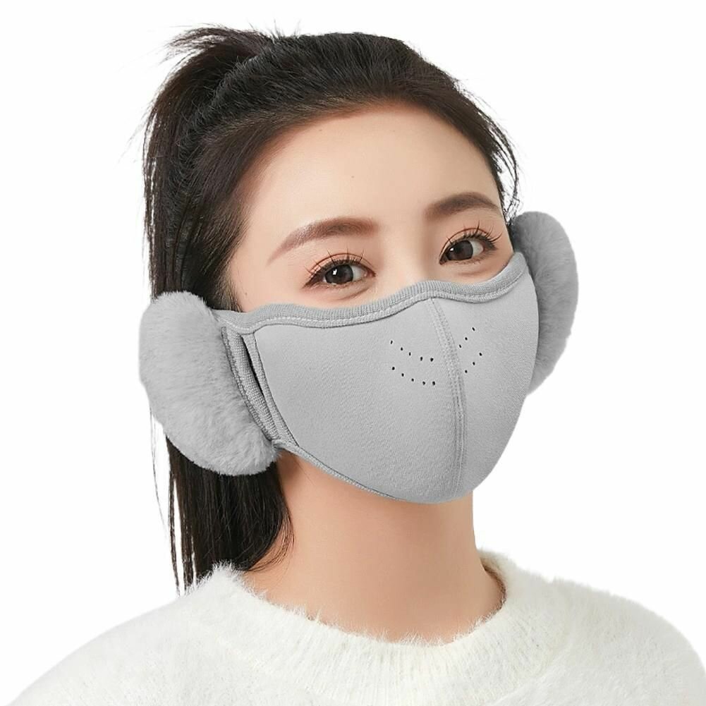 Зимняя объемная теплая маска с флисовой подкладкой, защита ушей от холода