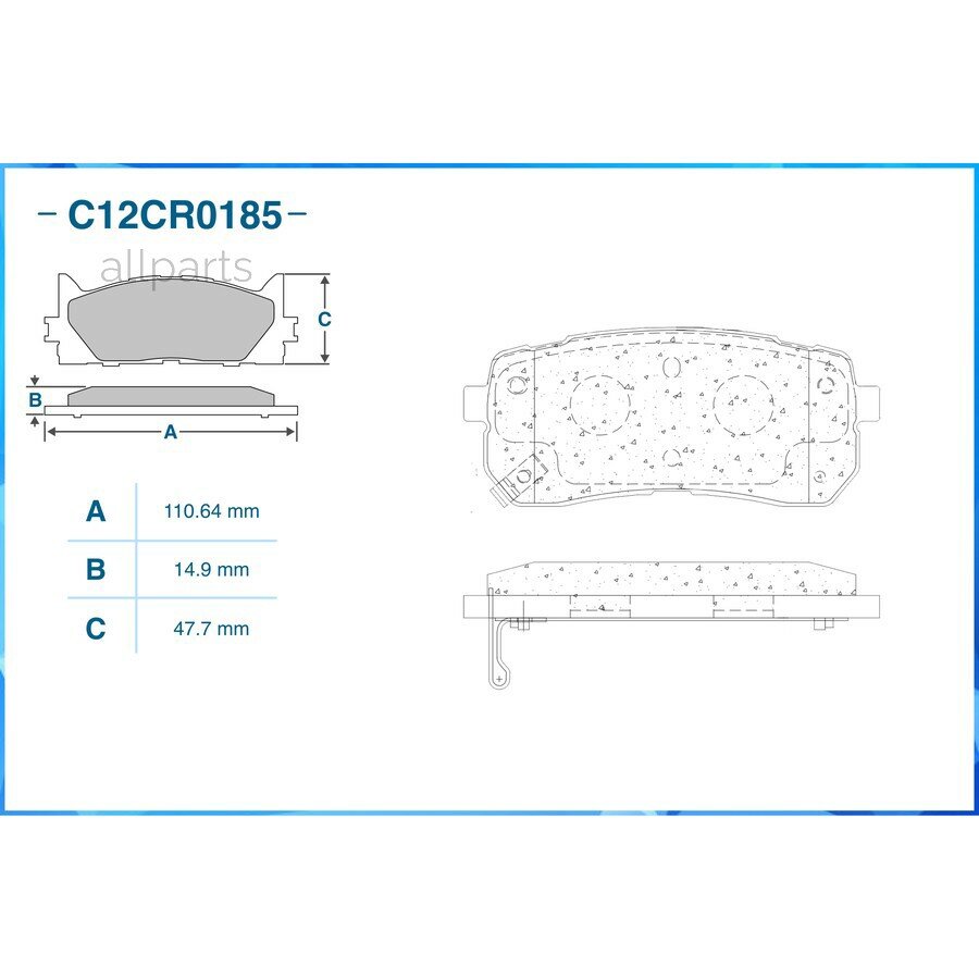 CWORKS C12CR0185 Колодки тормозные задние HYUNDAI / KIA