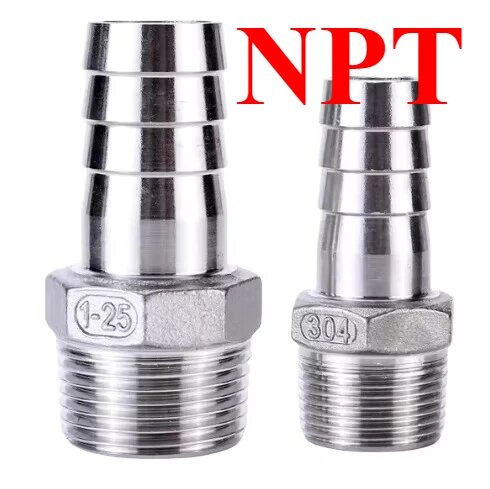 Штуцер для шланга нержавеющая сталь 6-15 мм 3l8 NPT Male, 8mm