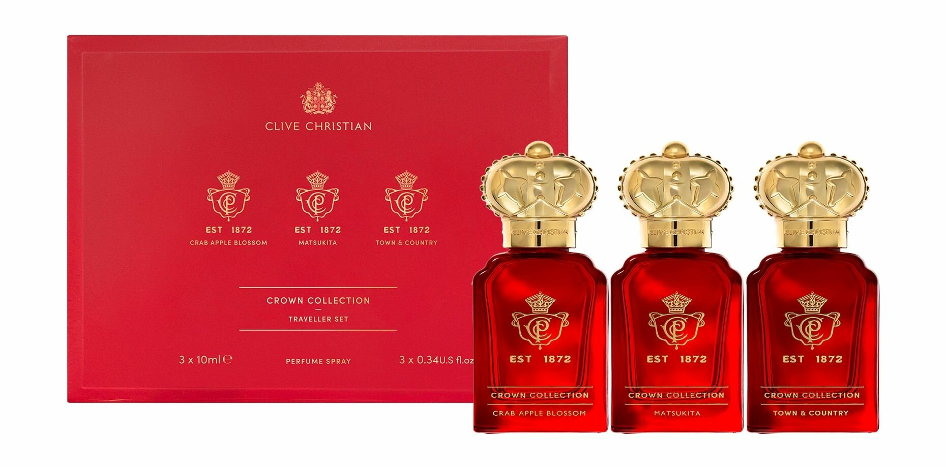 CLIVE CHRISTIAN Crown Collection Travellers Set, Духи, 3х10 мл