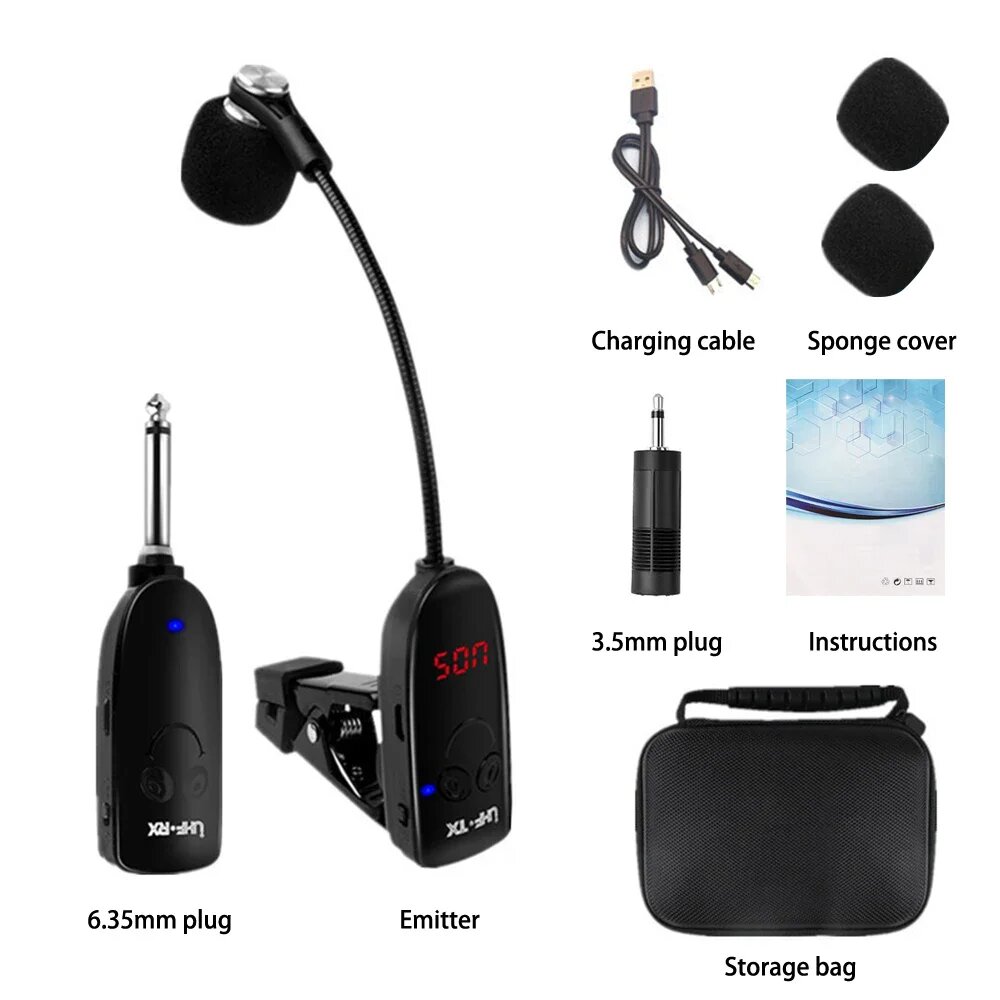 Беспроводной микрофон для саксофона Plug and Play
