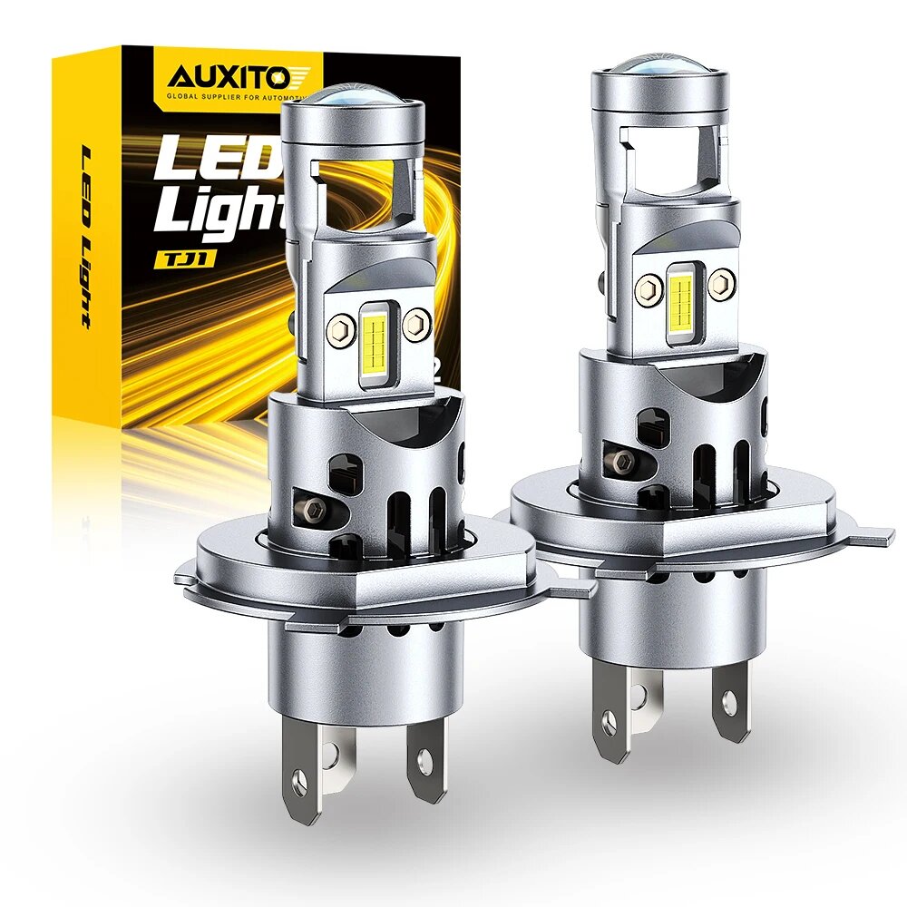 AUXITO Комплект Из 2 Светодиодных Ламп H4 9003 HB2 Turbo Для Фар, 6500K, Белый Свет, Ближний/дальний Свет
