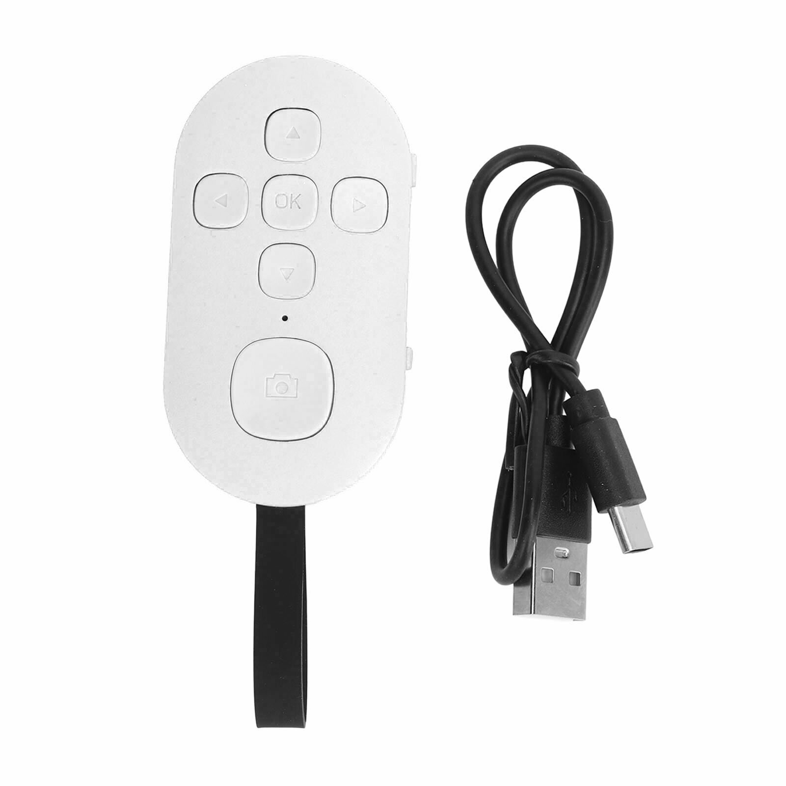 Белый пульт дистанционного управления Bluetooth для перелистывания страниц телефона для смартфонов и планшетов, перезаряжаемый кликер для селфи без помощи рук с долговечной батареей