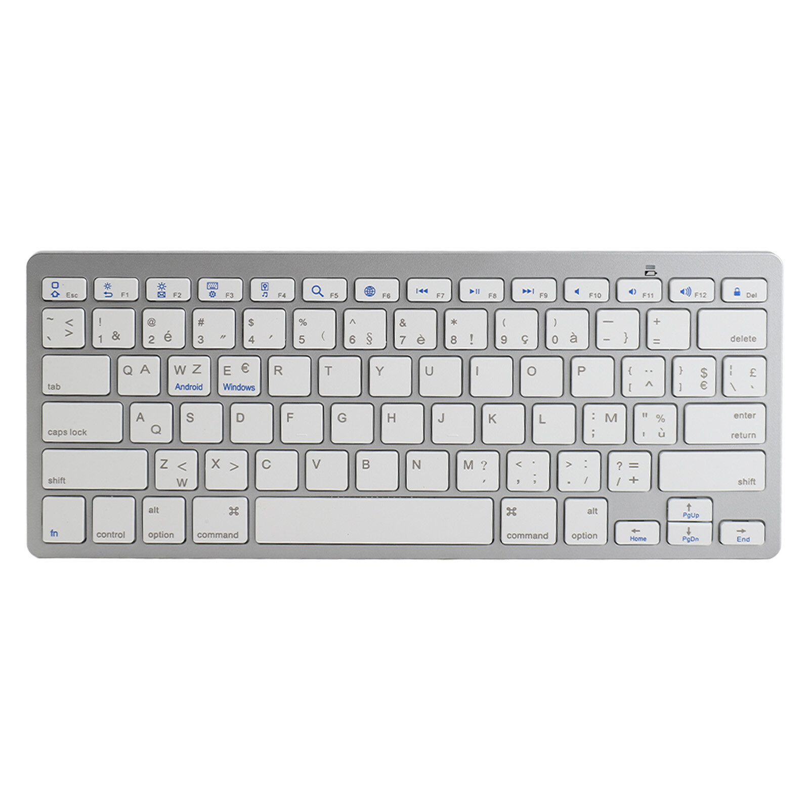 Wireless Bluetooth Keyboard Portable Compact Ultra Thin Bilingual Universal for PC Laptop French AZERTY Layout